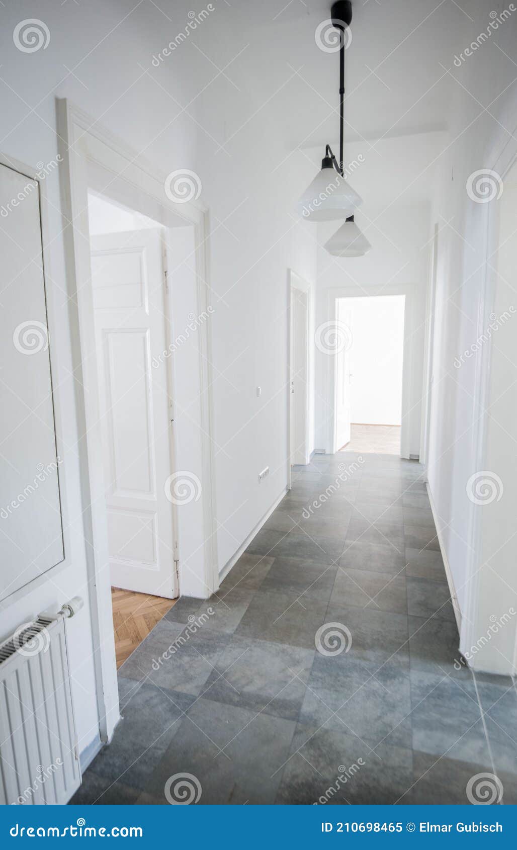 An Aisle or Hallway of a Building Stock Image - Image of center, basic ...