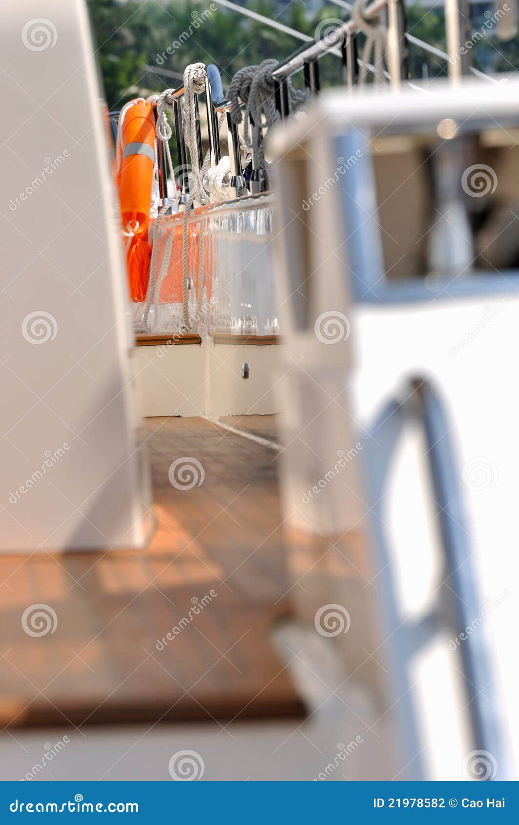 Aisle with Handrail of Yacht Stock Photo - Image of handrail, rail ...