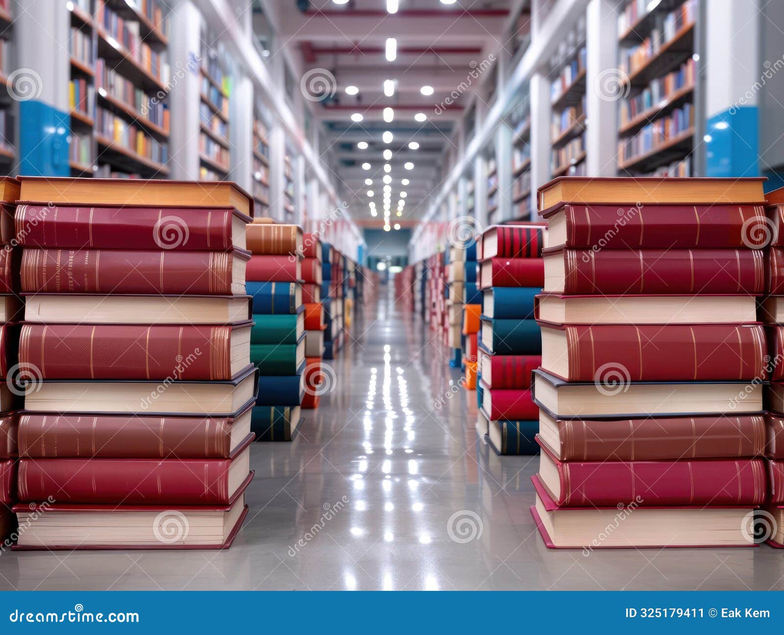 Aisle of Knowledge Students Immersed in a Sea of Academic Texts ...