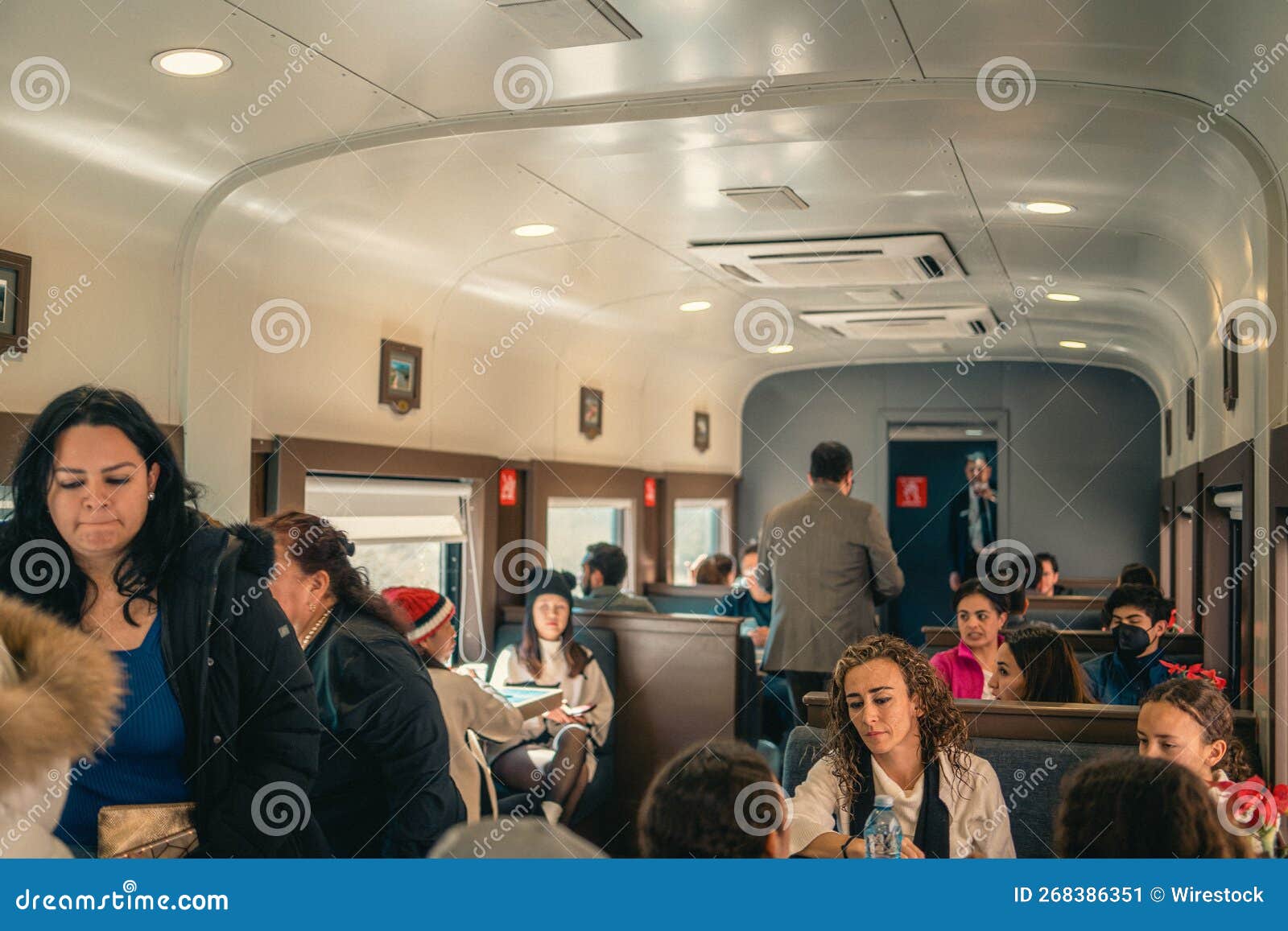 Aisle with Passengers of the Train Chepe Express on Their Trip in ...