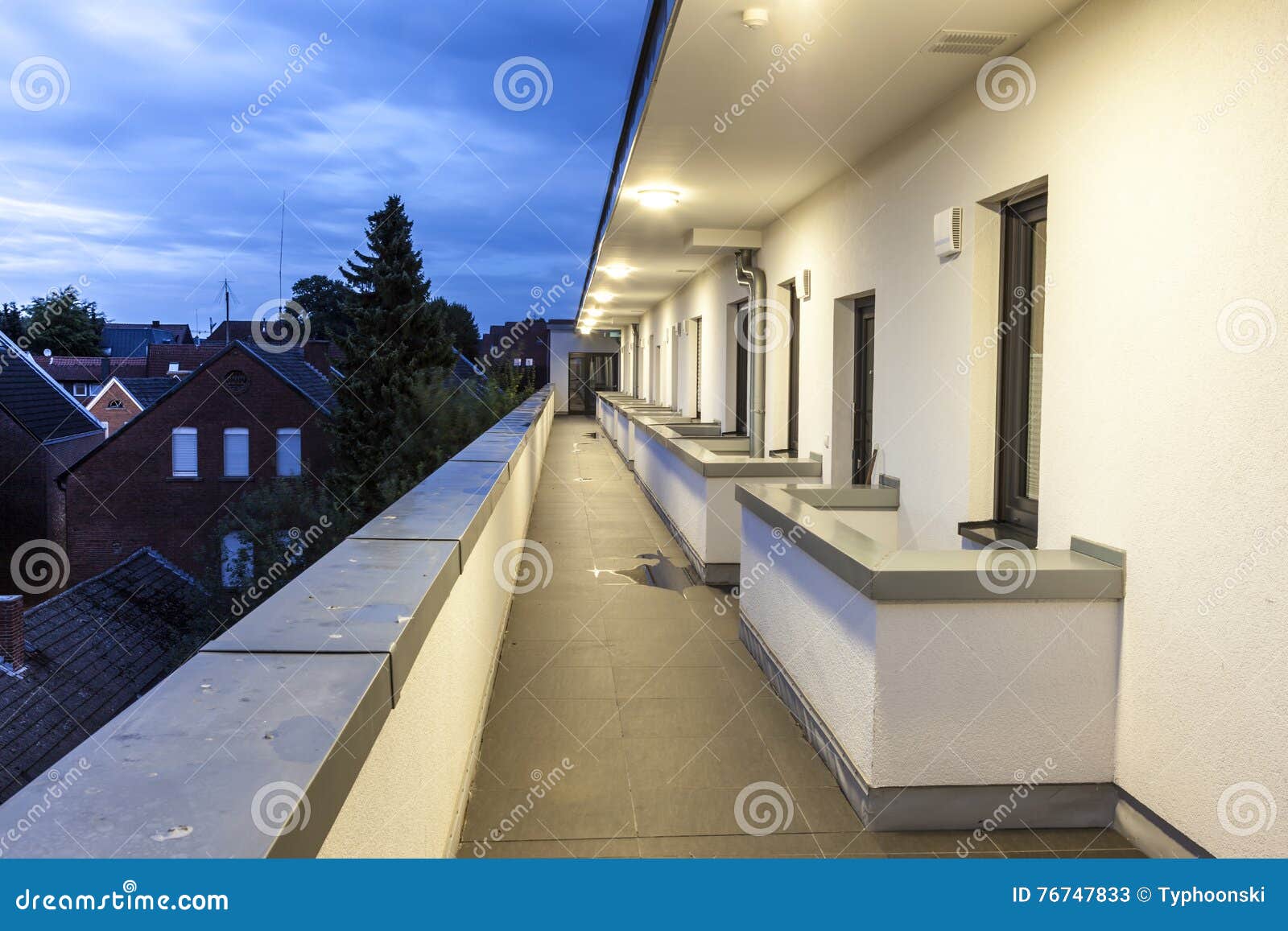 Aisle at a Residential Building Stock Image - Image of illuminated ...