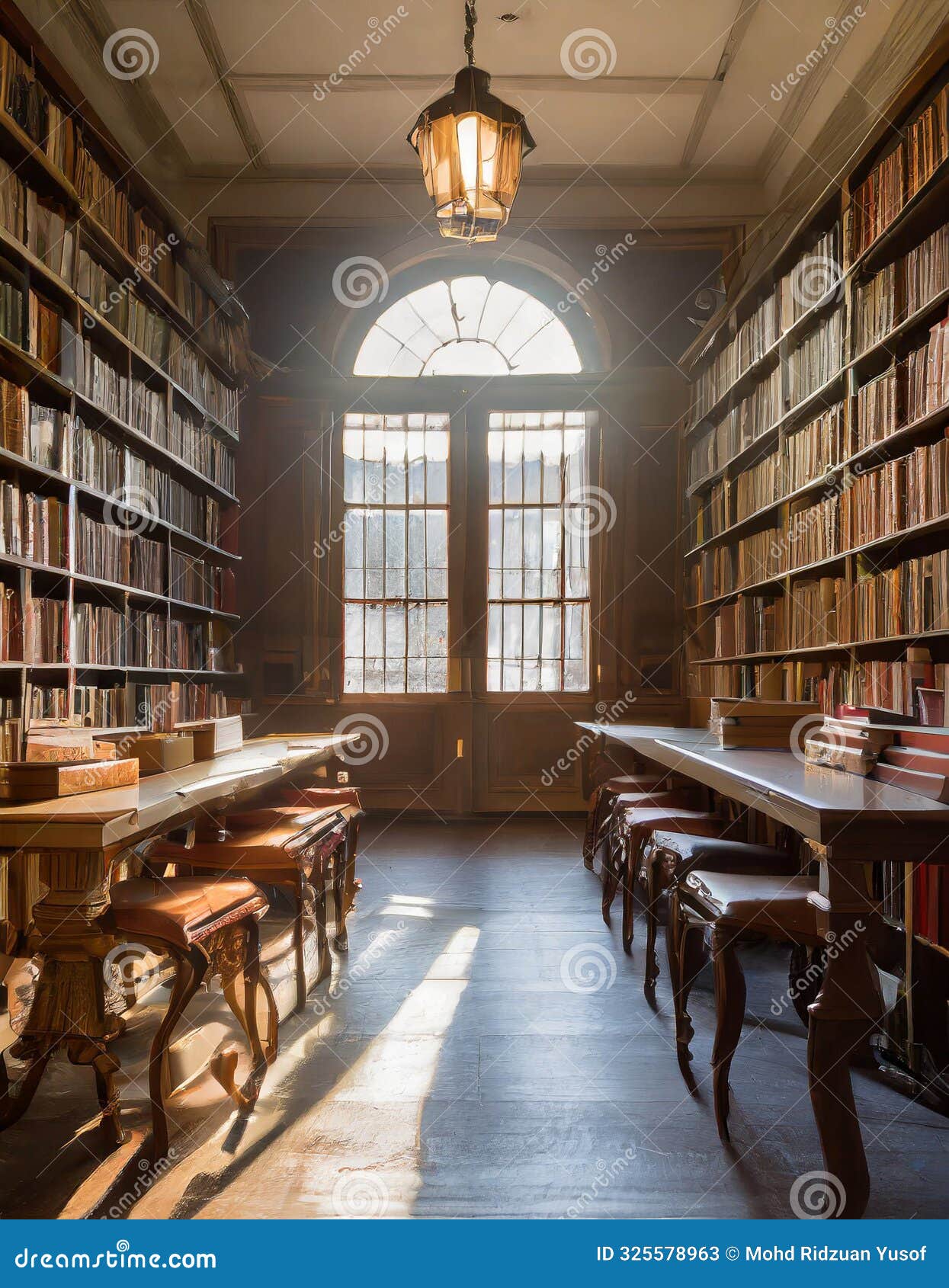 An Aisle of a Traditional Library Full with Books Stock Image - Image ...
