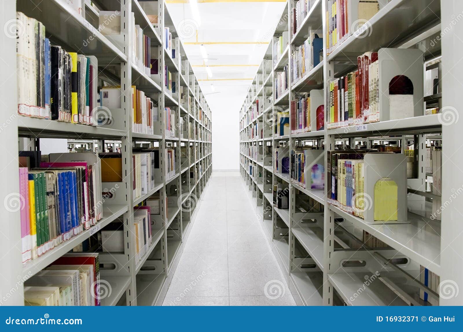 The Aisles in a Public Library Stock Image - Image of news, chinese ...
