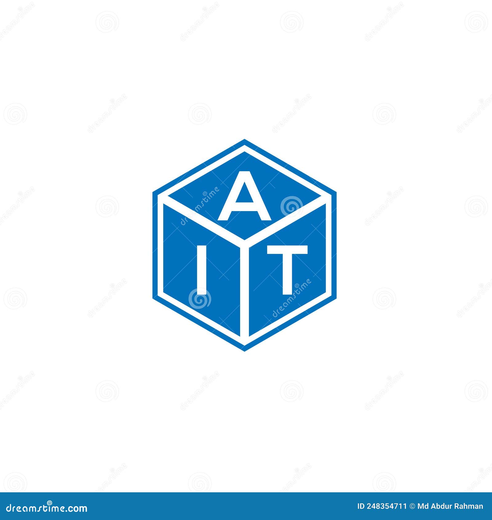 AIT Letter Logo Design on Black Background. AIT Creative Initials ...