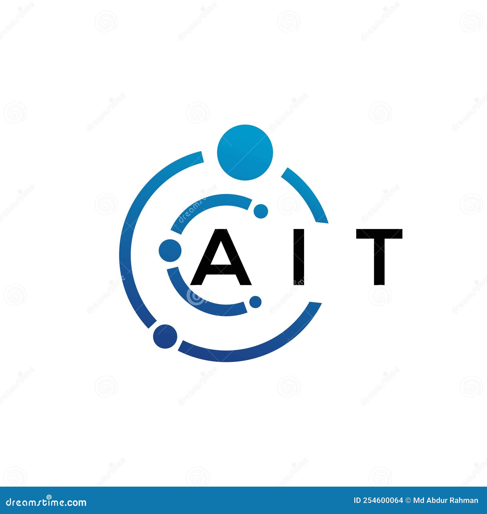 AIT Letter Logo Design on Black Background. AIT Creative Initials ...