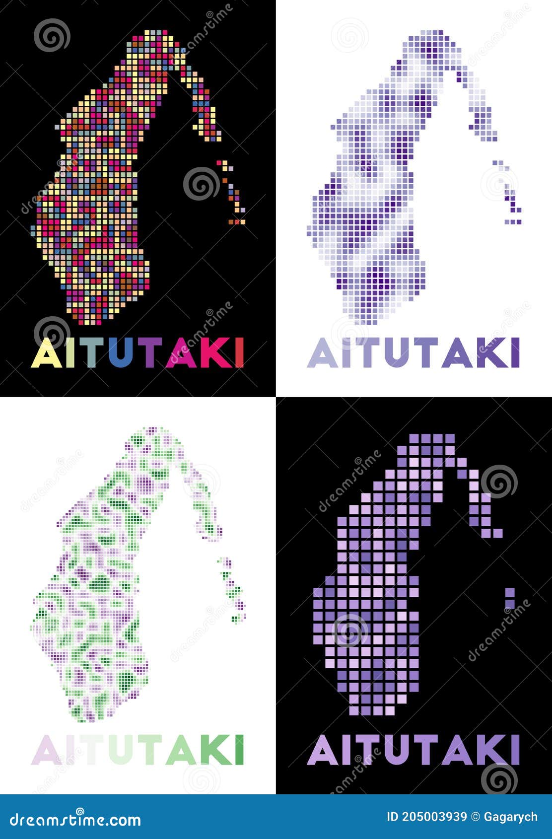 Aitutaki map. stock vector. Illustration of island, graphic - 205003939