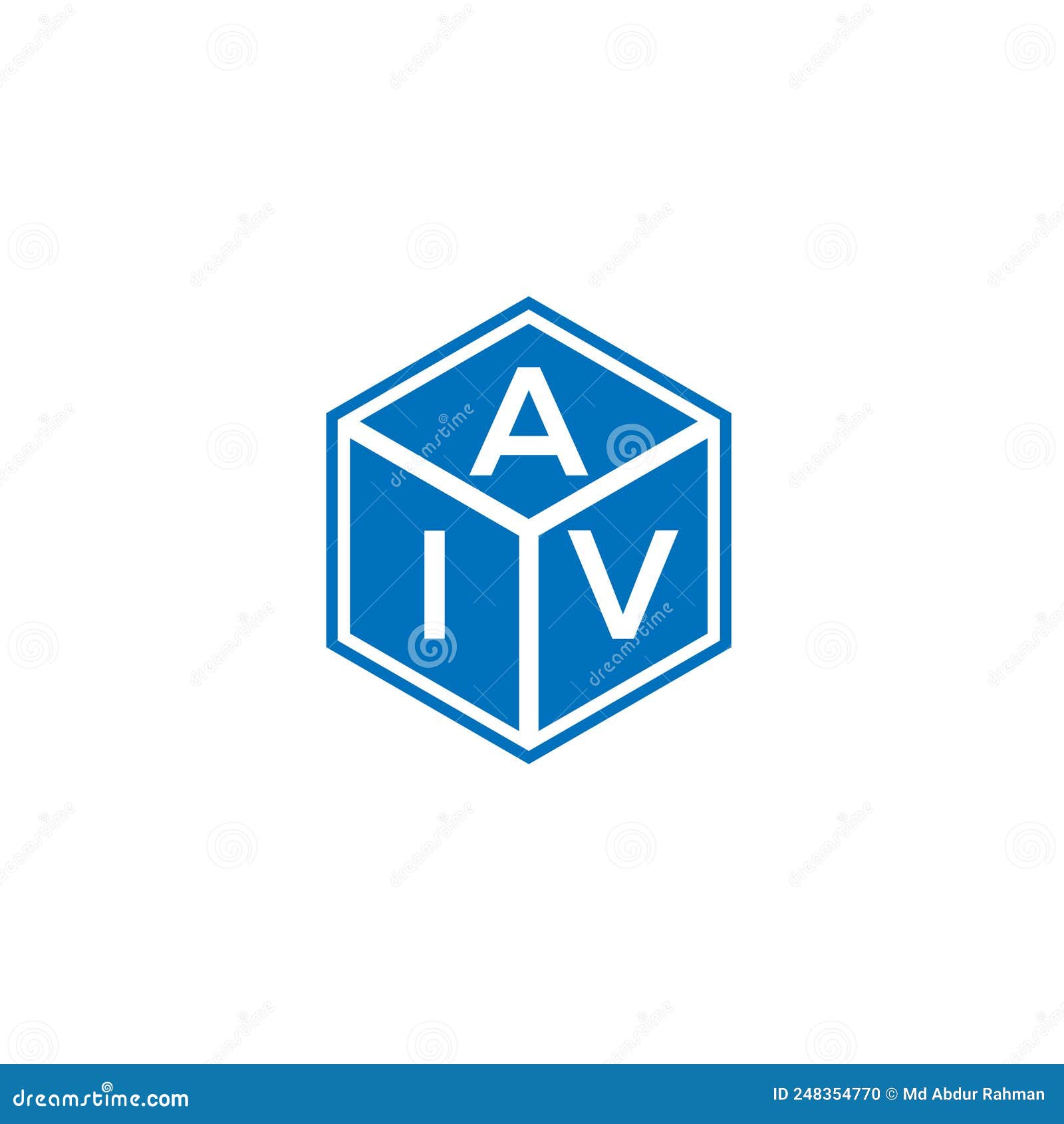 AIV Letter Logo Design On Black Background. AIV Creative Initials ...