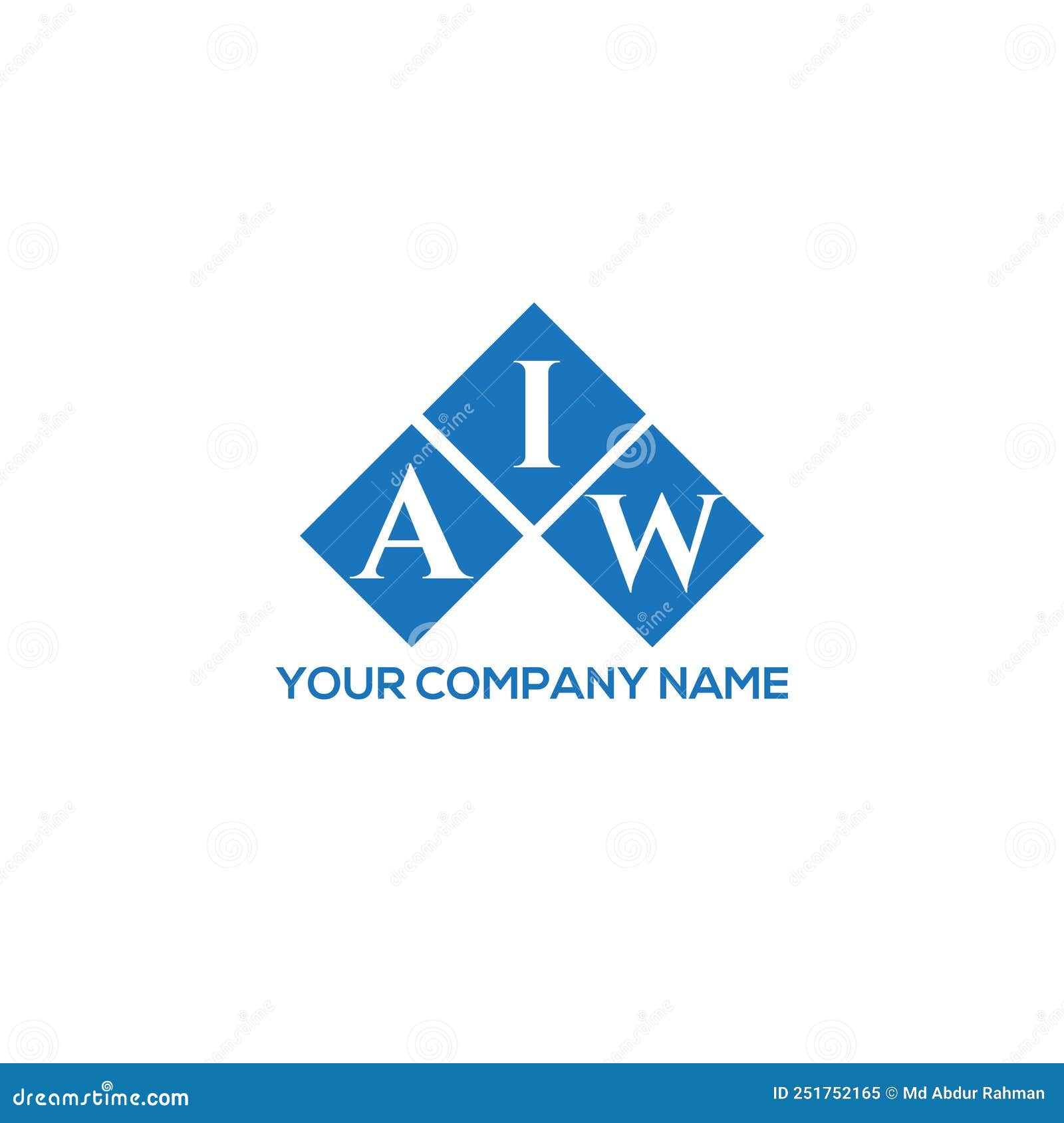 AIW Letter Logo Design on WHITE Background. AIW Creative Initials ...
