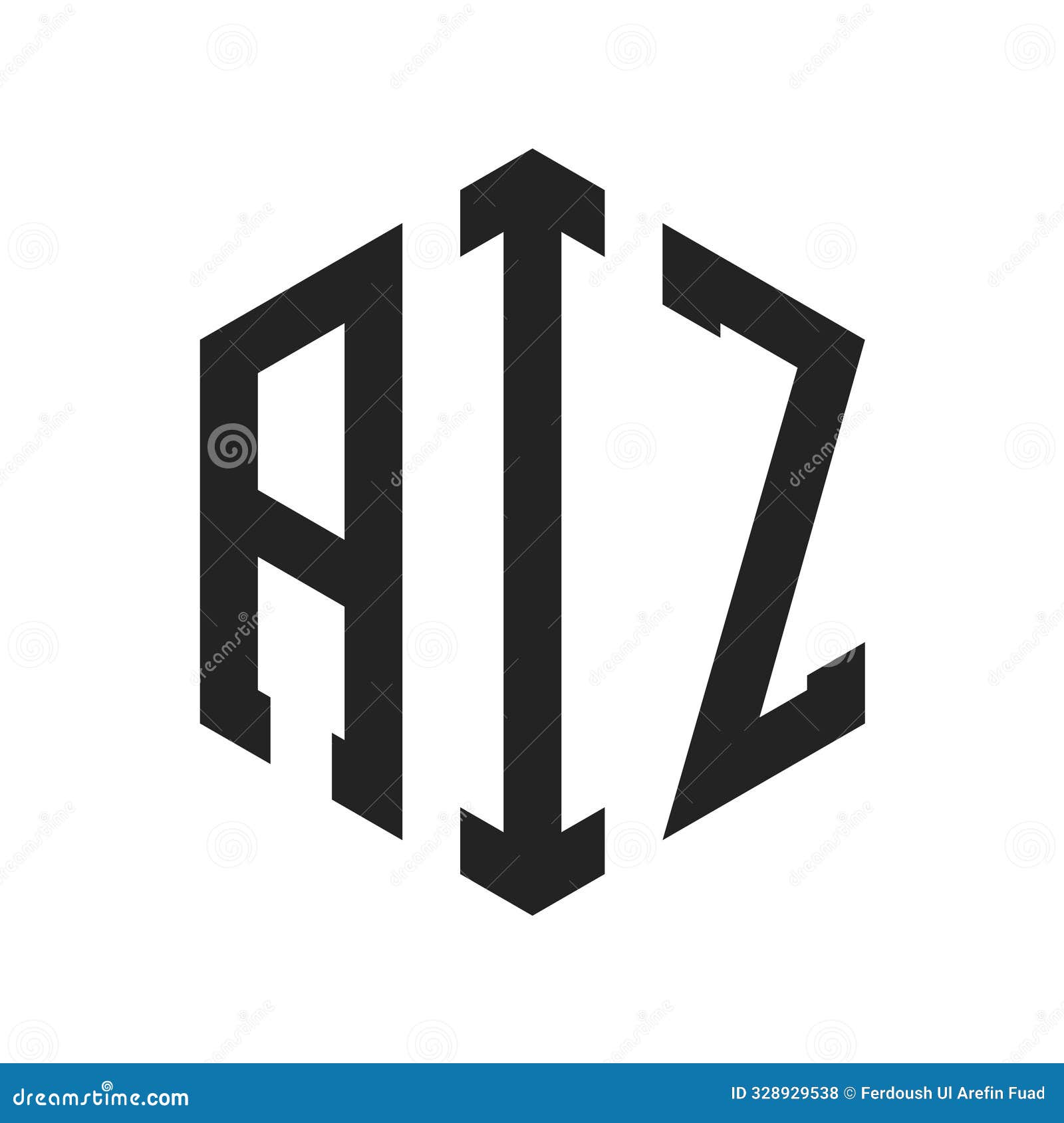 AIZ Logo Design. Initial Letter AIZ Monogram Logo Using Hexagon Shape ...