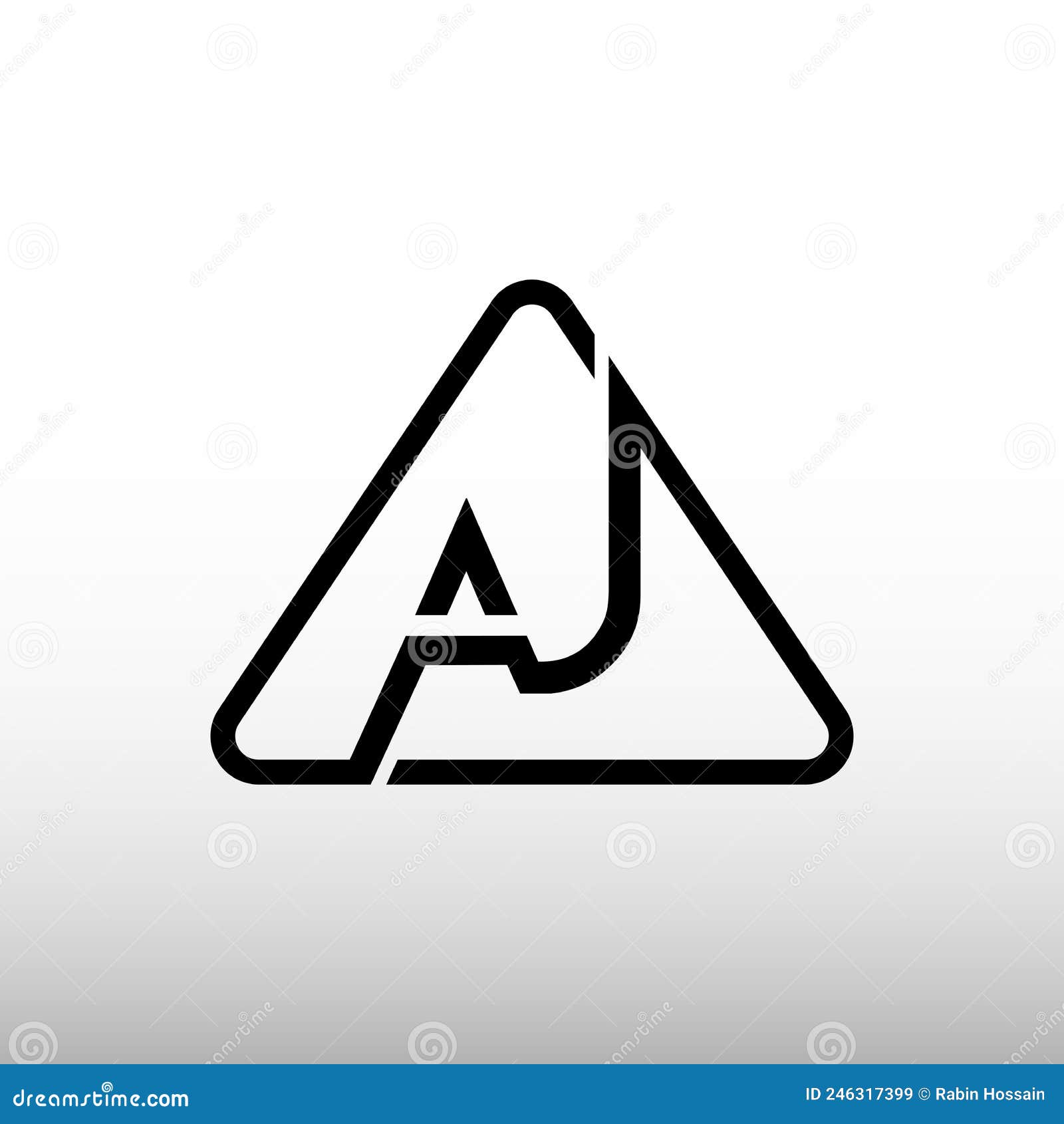 AJ Triangle Creative Modern Business Typography Vector Template . Stock ...