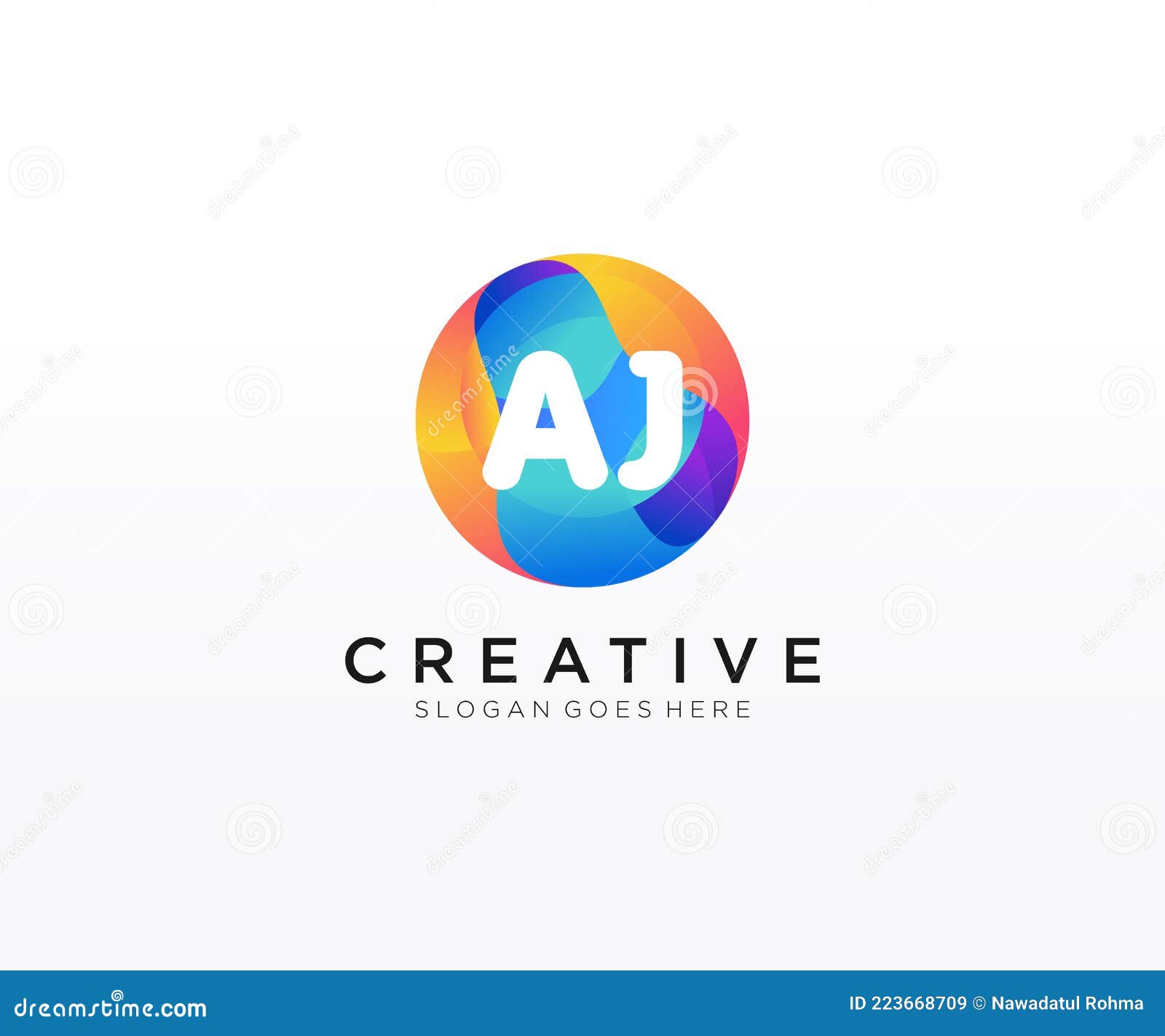 AJ Initial Logo with Colorful Circle Template Vector Stock Vector ...