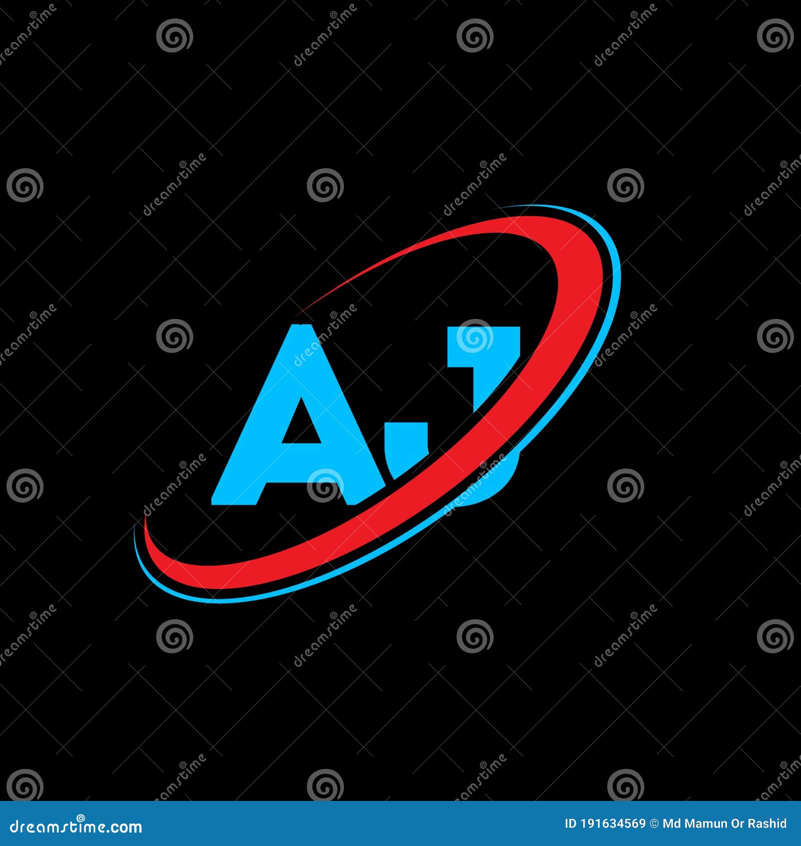 AJ a J Letter Logo Design. Initial Letter AJ Linked Circle Uppercase ...