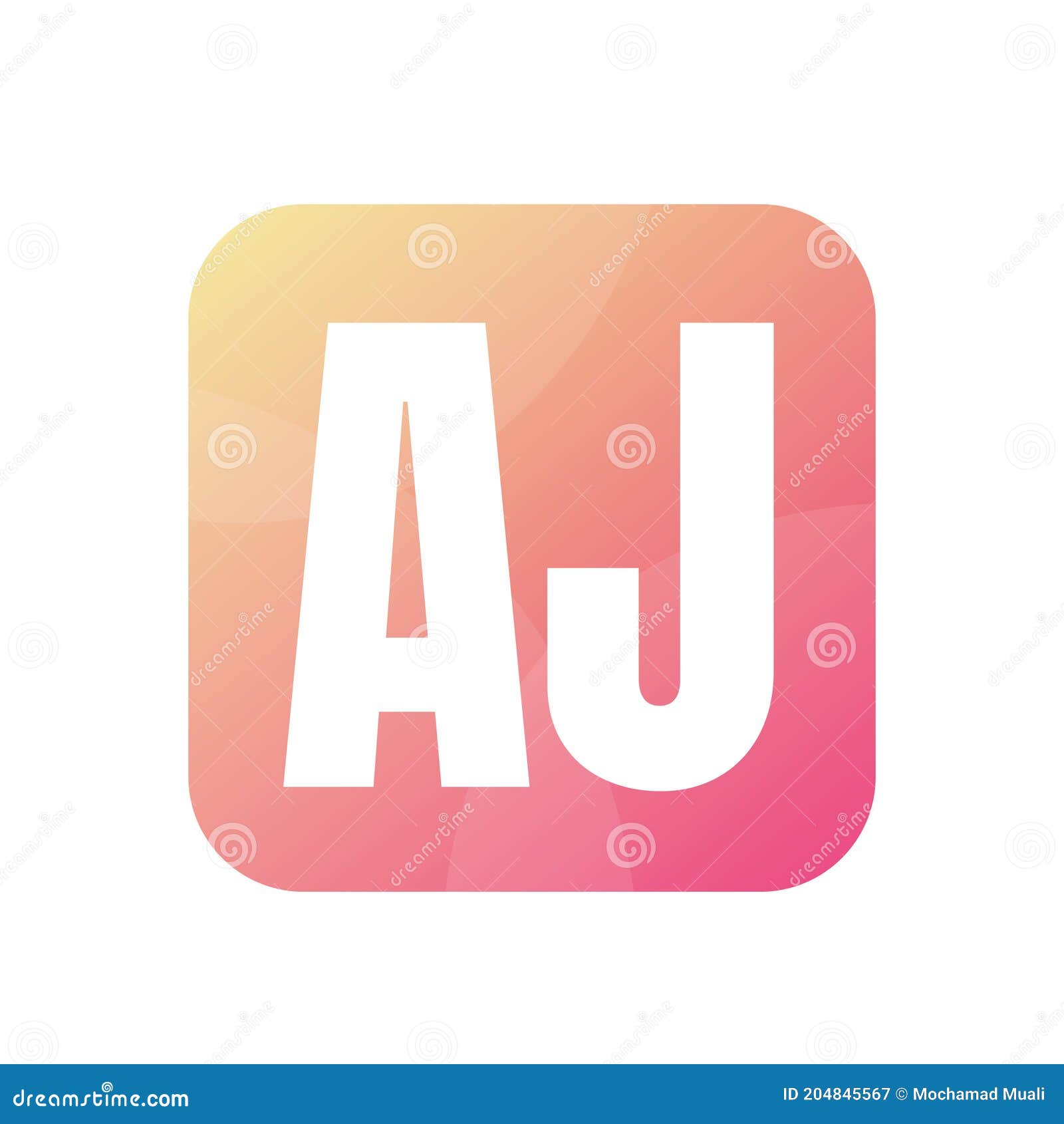 AJ Letter Logo Design with Simple Style Stock Illustration ...