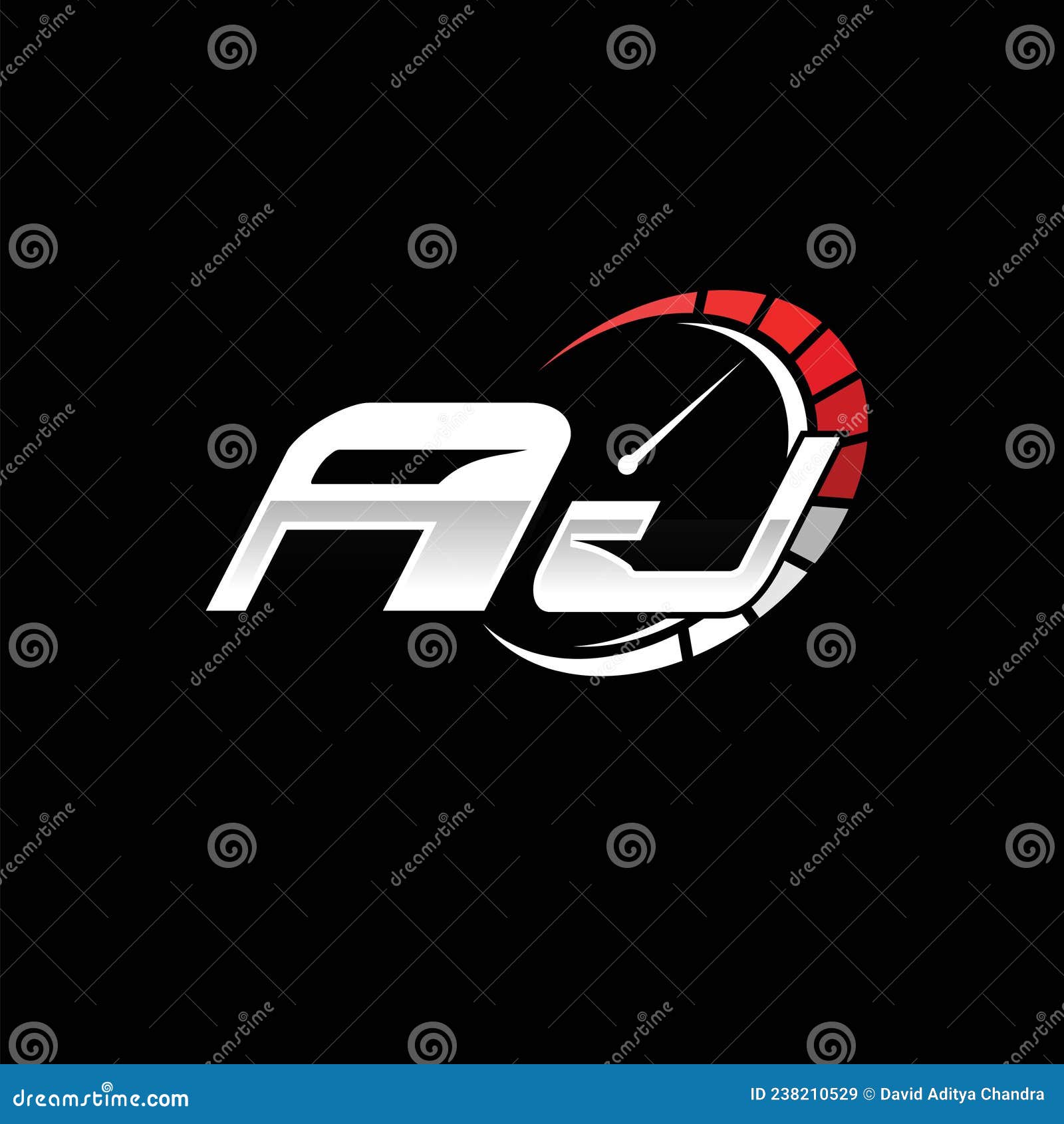AJ Logo Letter Speed Meter Racing Style Stock Vector - Illustration of ...