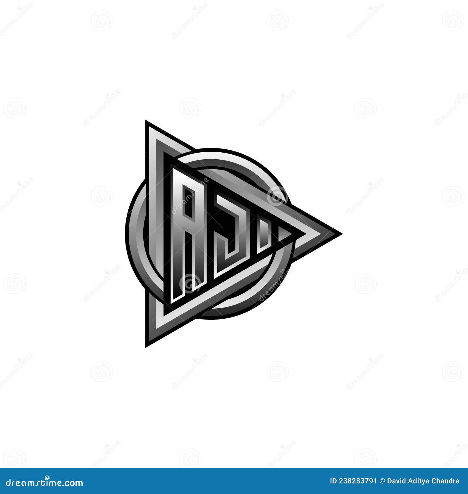 AJ Logo Letter Triangle and Circle Rounded Stock Vector - Illustration ...