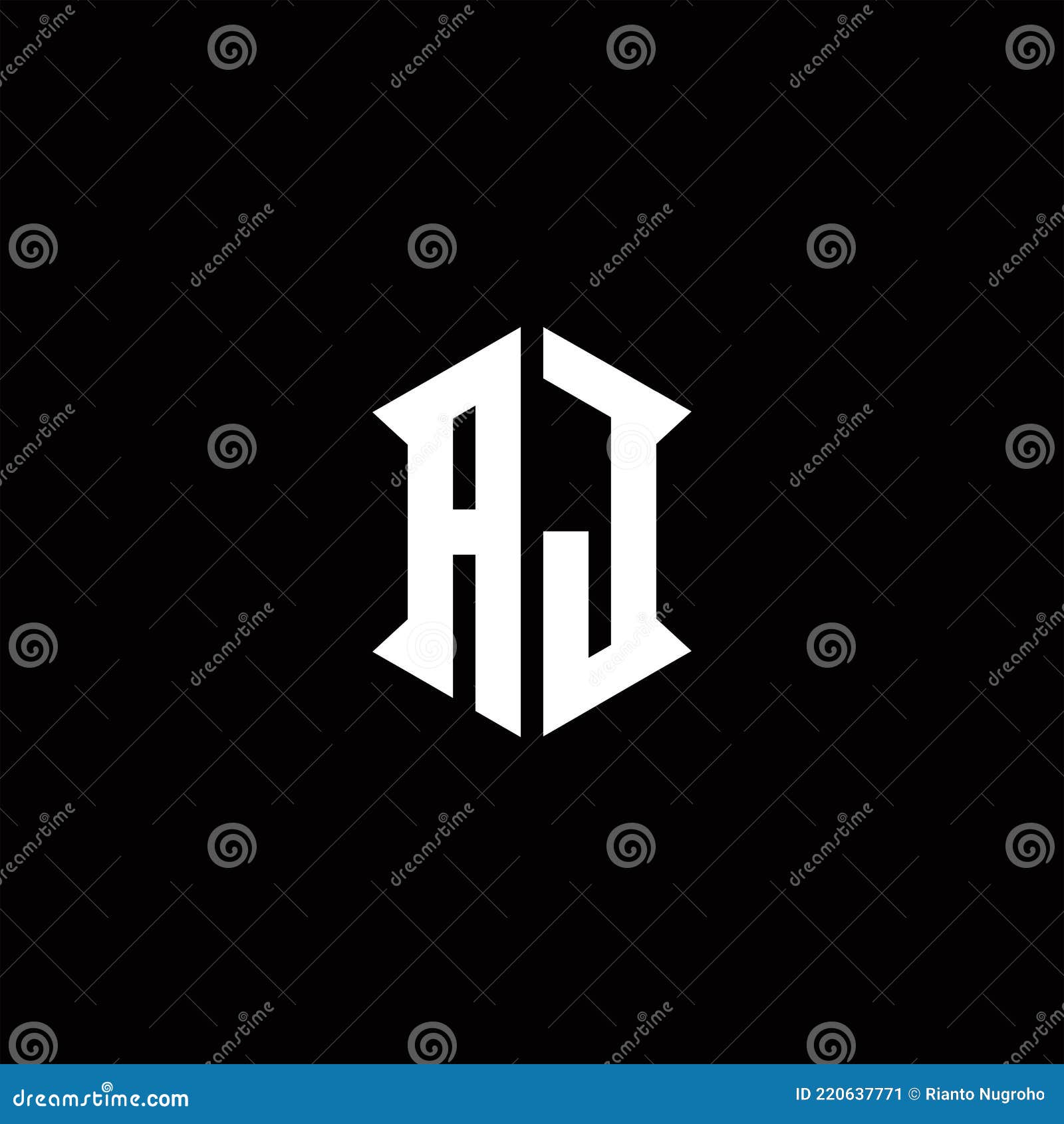 AJ Logo Monogram with Shield Shape Designs Template Stock Vector ...