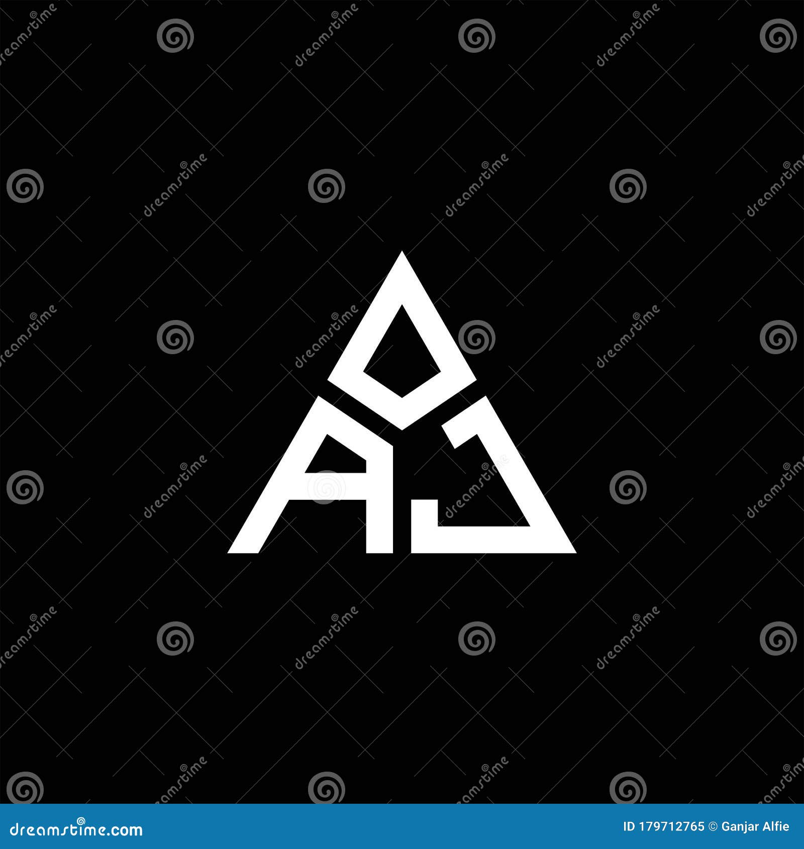 AJ Monogram Logo with 3 Pieces Shape Isolated on Triangle Stock Vector ...