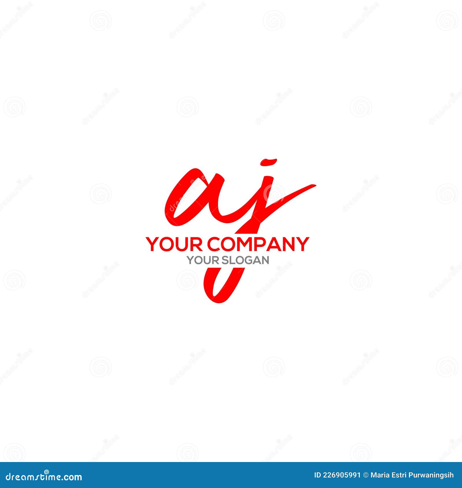 AJ Script Logo Design Vector Stock Vector - Illustration of monogram ...