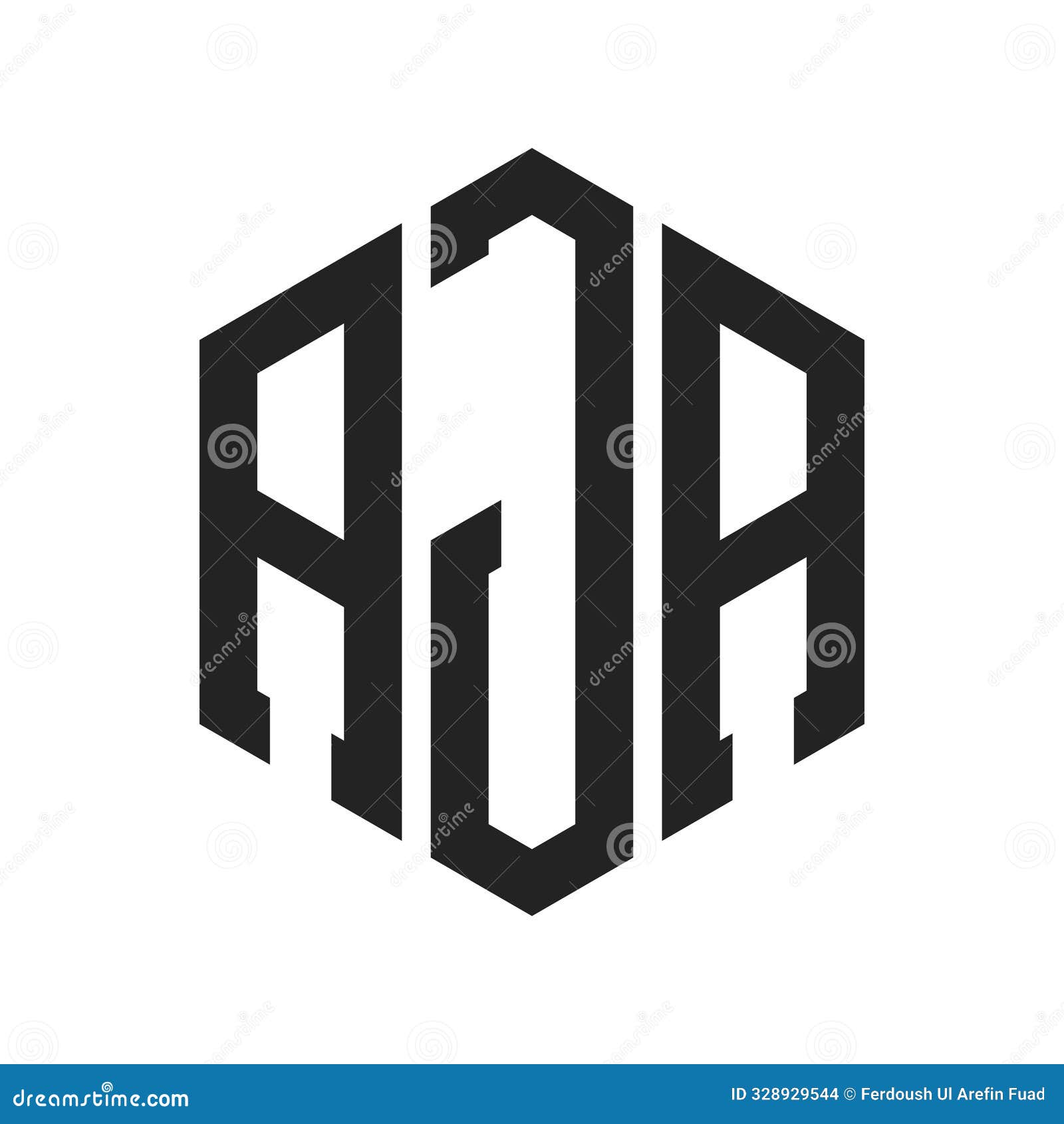 AJA Logo Design. Initial Letter AJA Monogram Logo Using Hexagon Shape ...