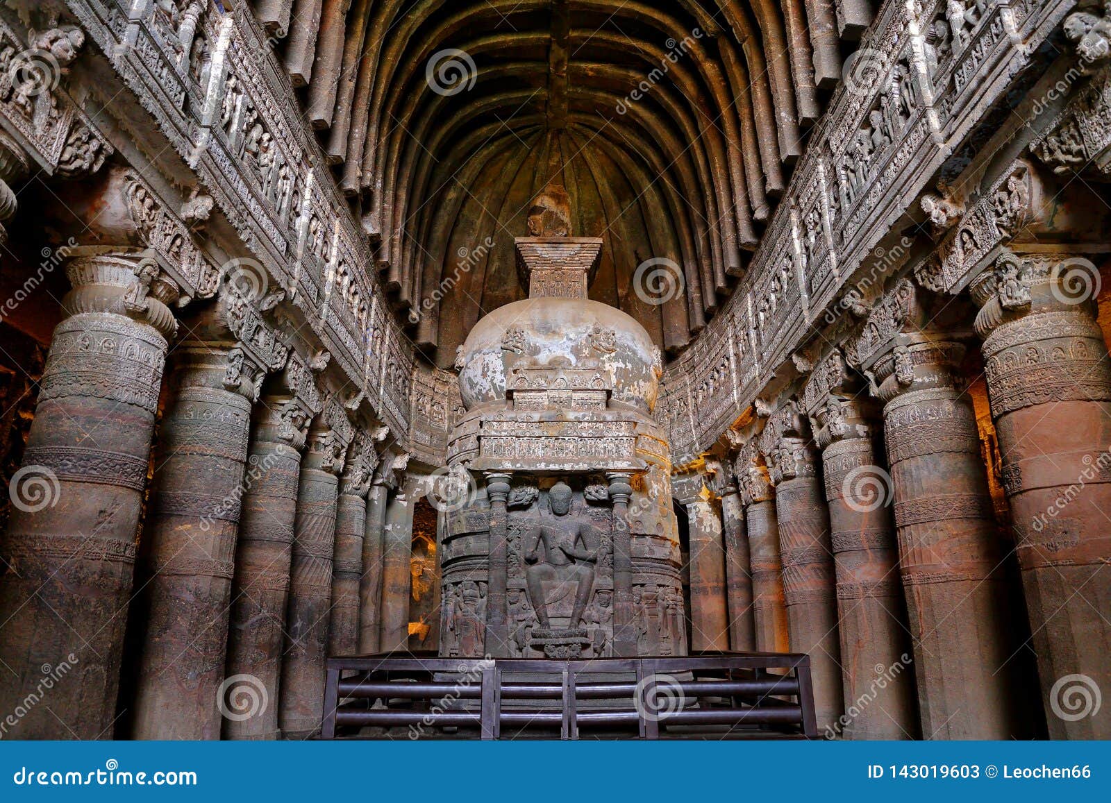 Ajanta Caves, India. the Ajanta Caves in Maharashtra State are Buddhist ...