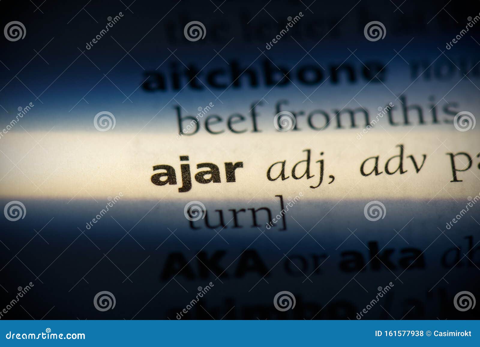 Ajar stock photo. Image of info, word, close, english - 161577938
