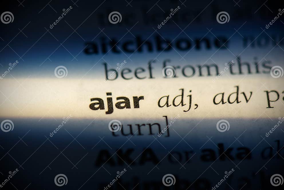 Ajar stock photo. Image of info, word, close, english - 161577938