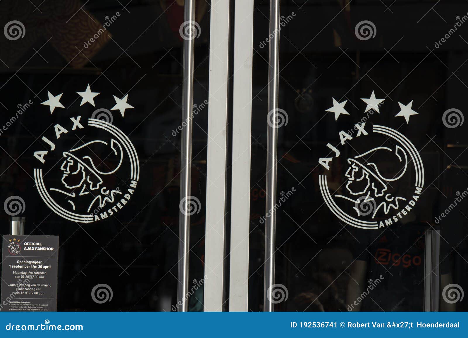 Ajax Logo at the Johan Cruijff Arena at Amsterdam the Netherlands 2020 ...