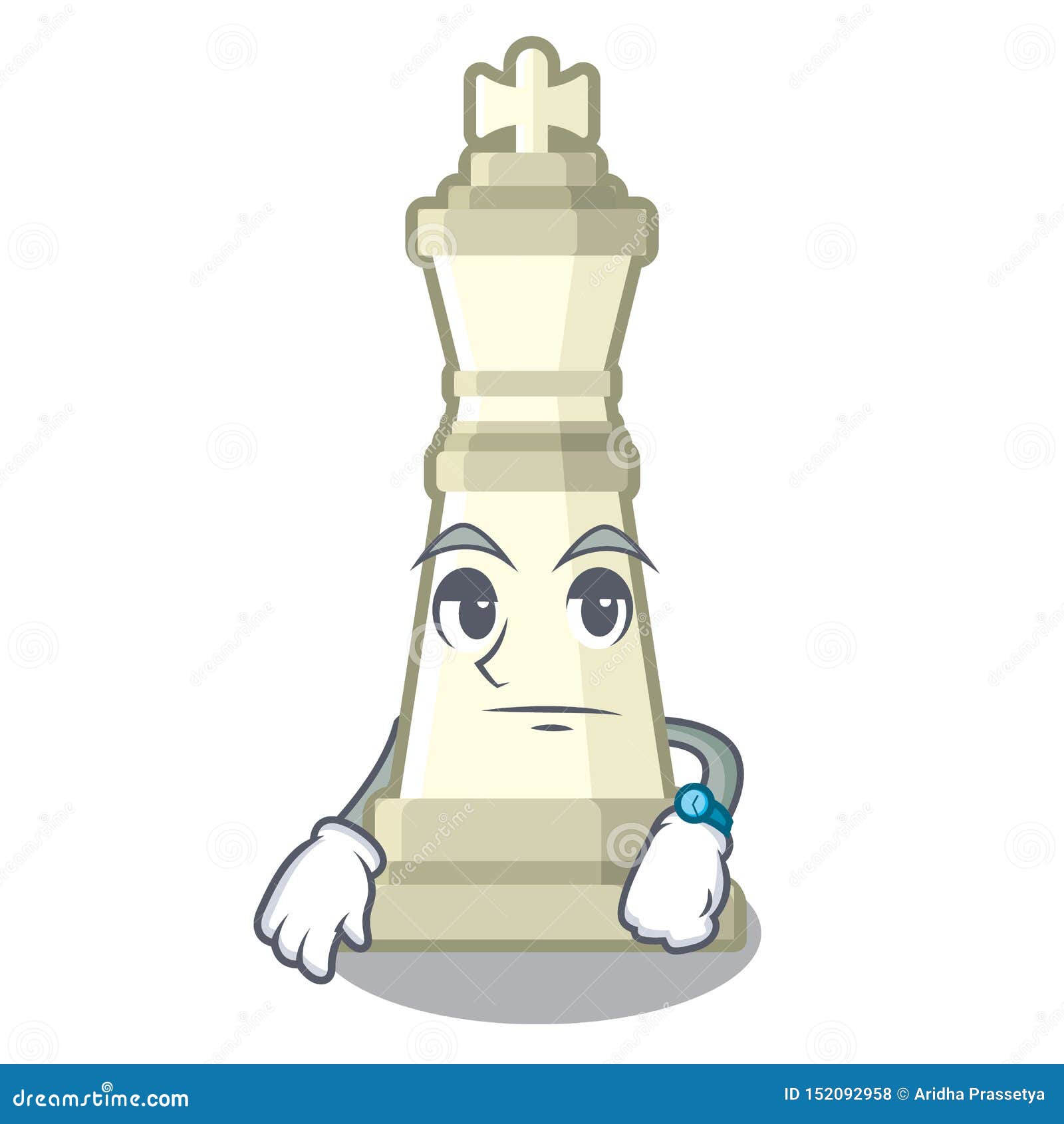 Ajedrez Del Rey Que Espera En La Forma De La Historieta Ilustración del ...