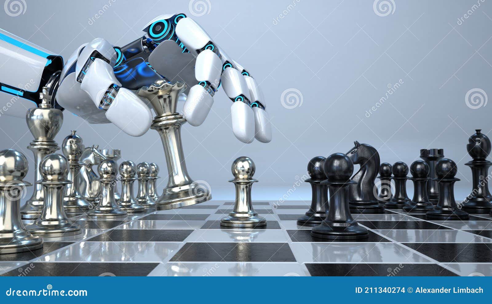 Ajedrez robot humanoide stock de ilustración. Ilustración de ciencia ...