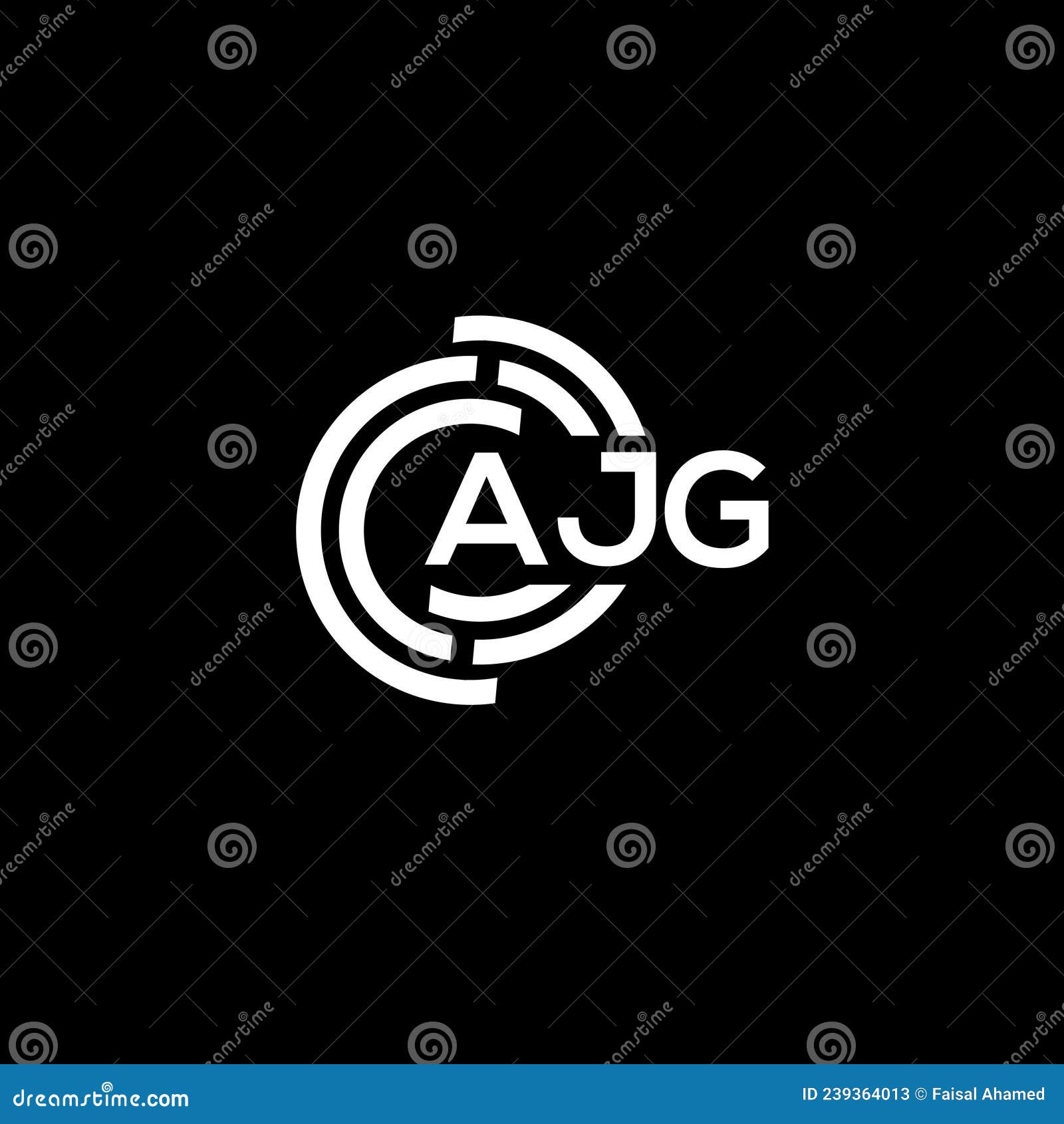 AJG Letter Logo Design on Black Background. AJG Creative Initials ...