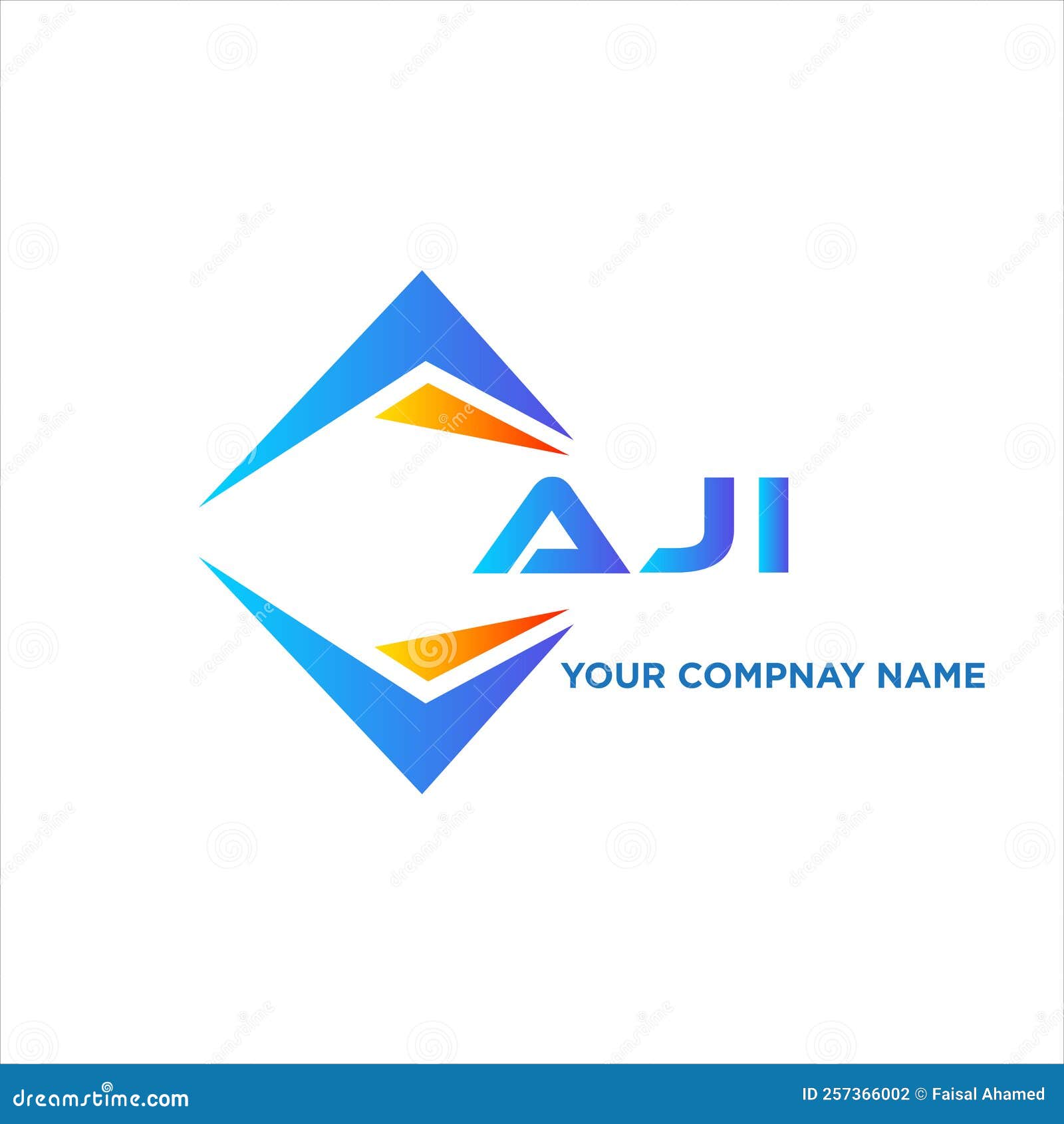 AJI Abstract Technology Logo Design on White Background. AJI Creative ...