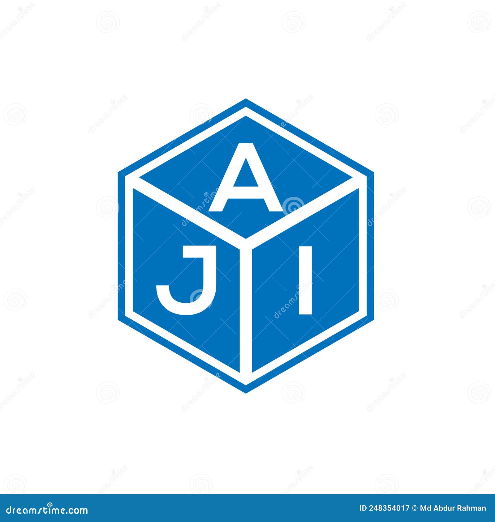 AJI Letter Logo Design On Black Background. AJI Creative Initials ...