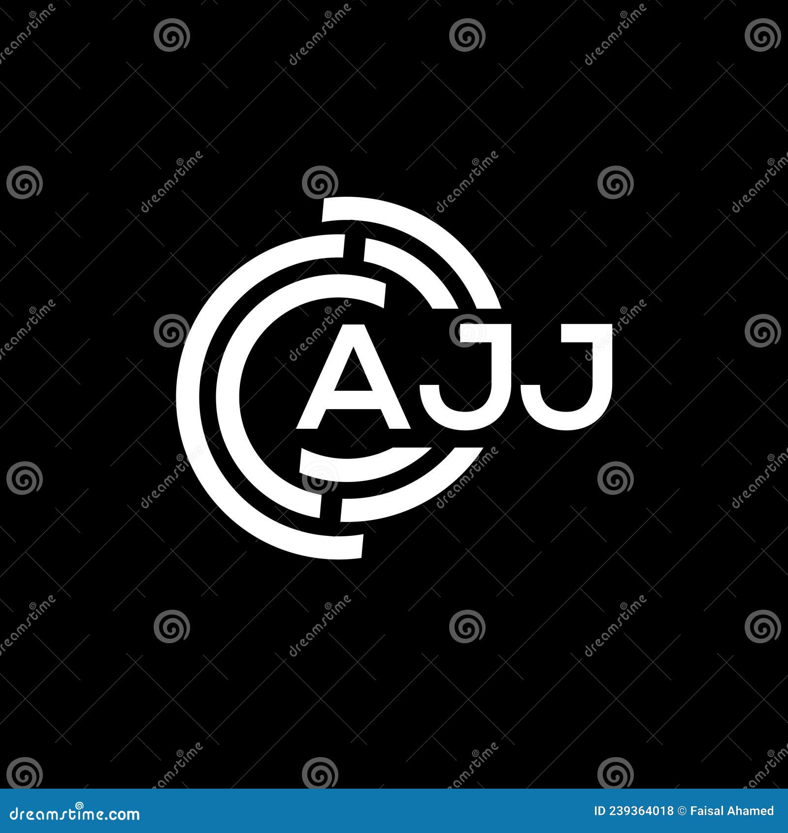 AJJ Letter Logo Design on Black Background. AJJ Creative Initials ...