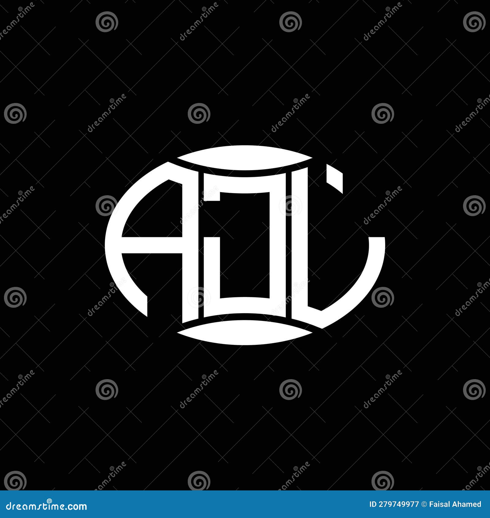 AJL Abstract Monogram Circle Logo Design on Black Background. AJL ...