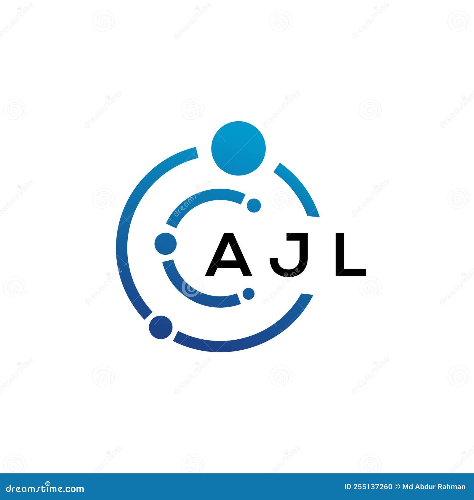 AJL Letter Logo Design on Black Background. AJL Creative Initials ...