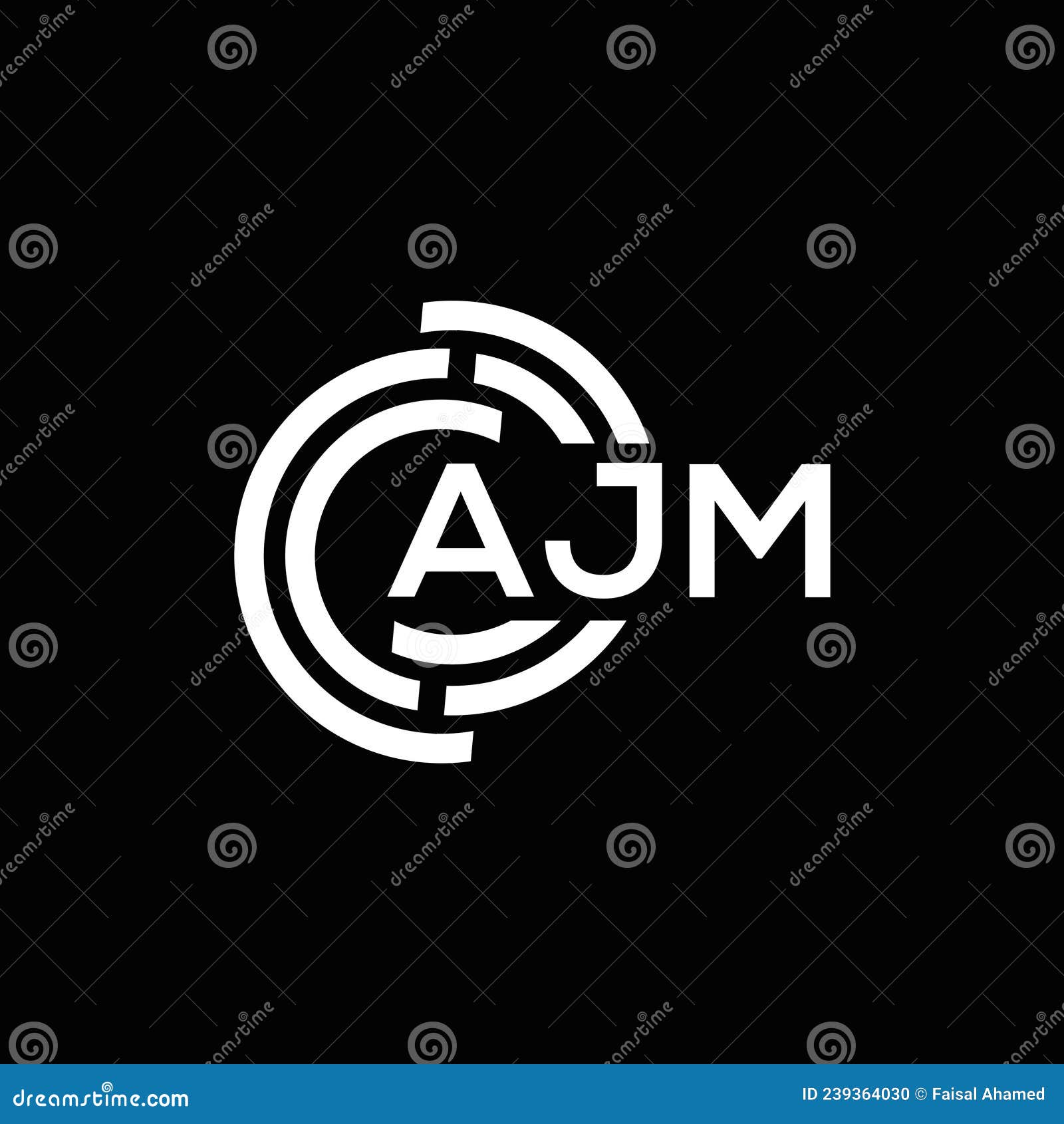 AJM Letter Logo Design on Black Background. AJM Creative Initials ...
