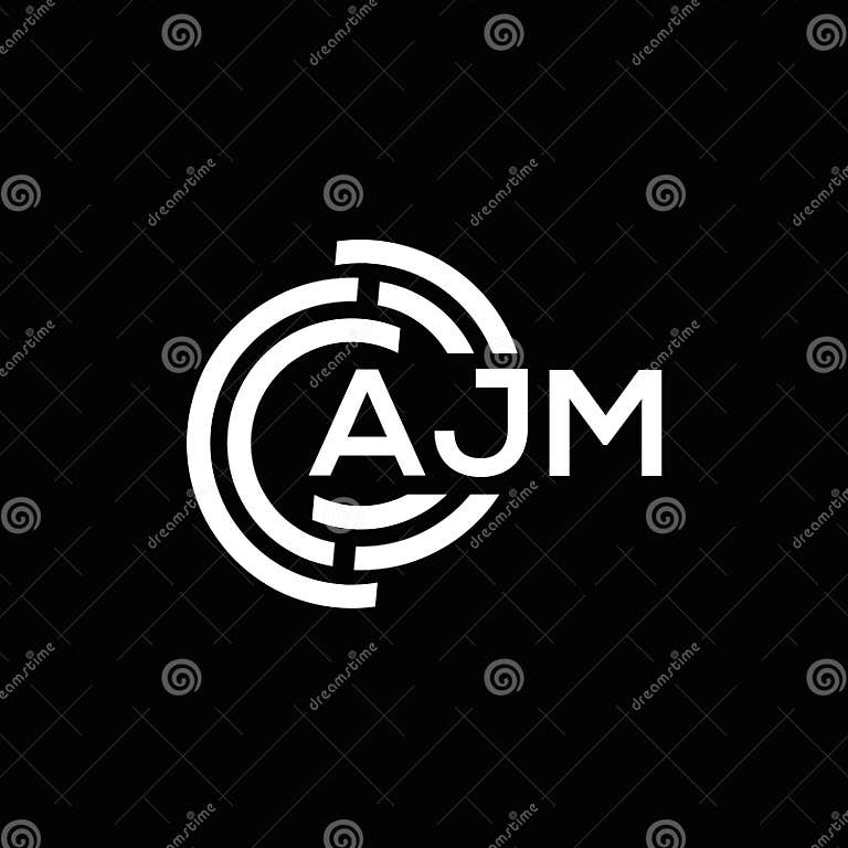 AJM Letter Logo Design on Black Background. AJM Creative Initials ...