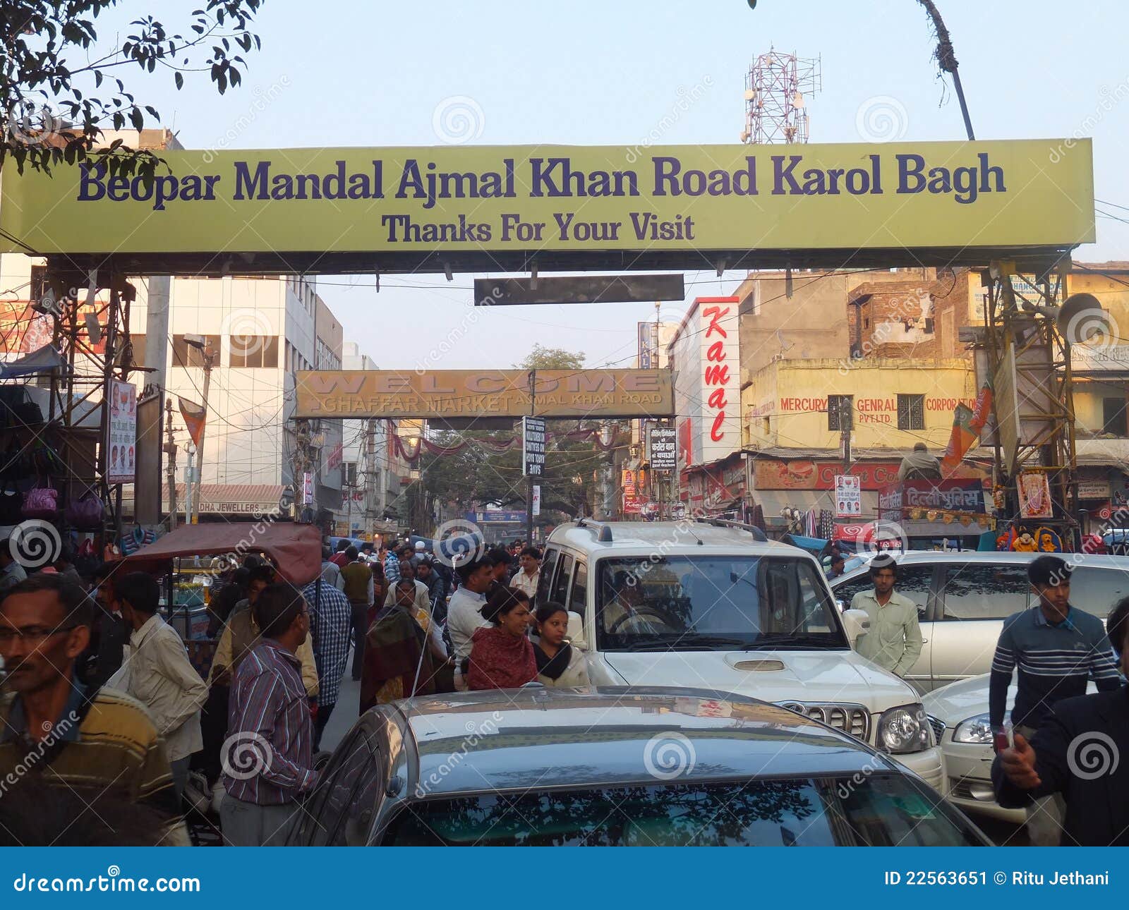 Ajmal Khan Road in Delhi, India Editorial Photo - Image of buildings ...