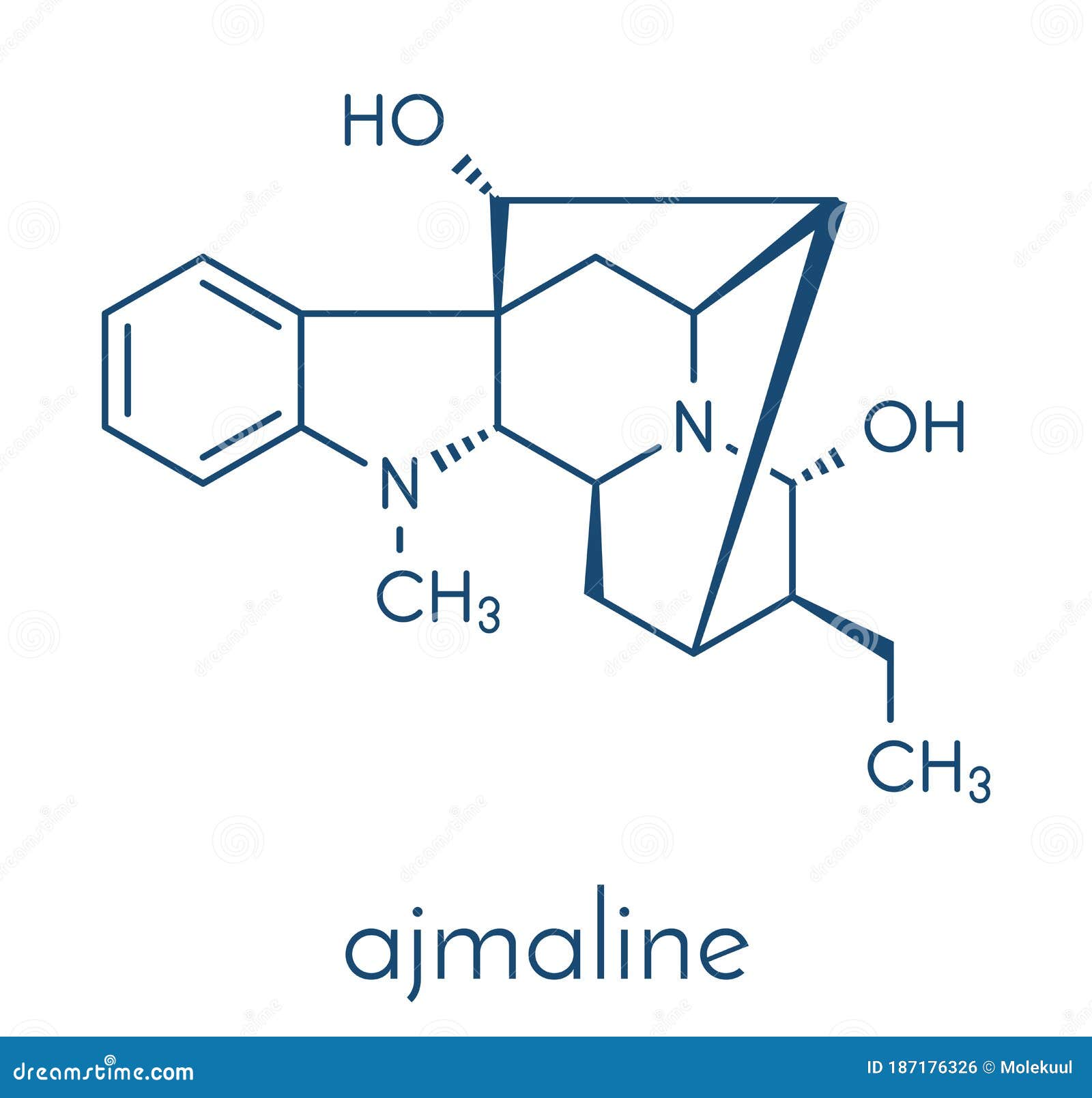 Ajmaline Antiarrhytmic Agent Molecule. Skeletal Formula. Stock Vector ...
