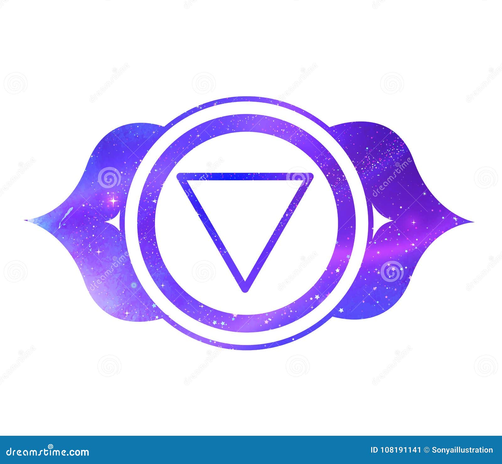 Ajna Chakra Blue Icon Symbol Esoteric Yoga Indian Buddhism Hindu Vector ...