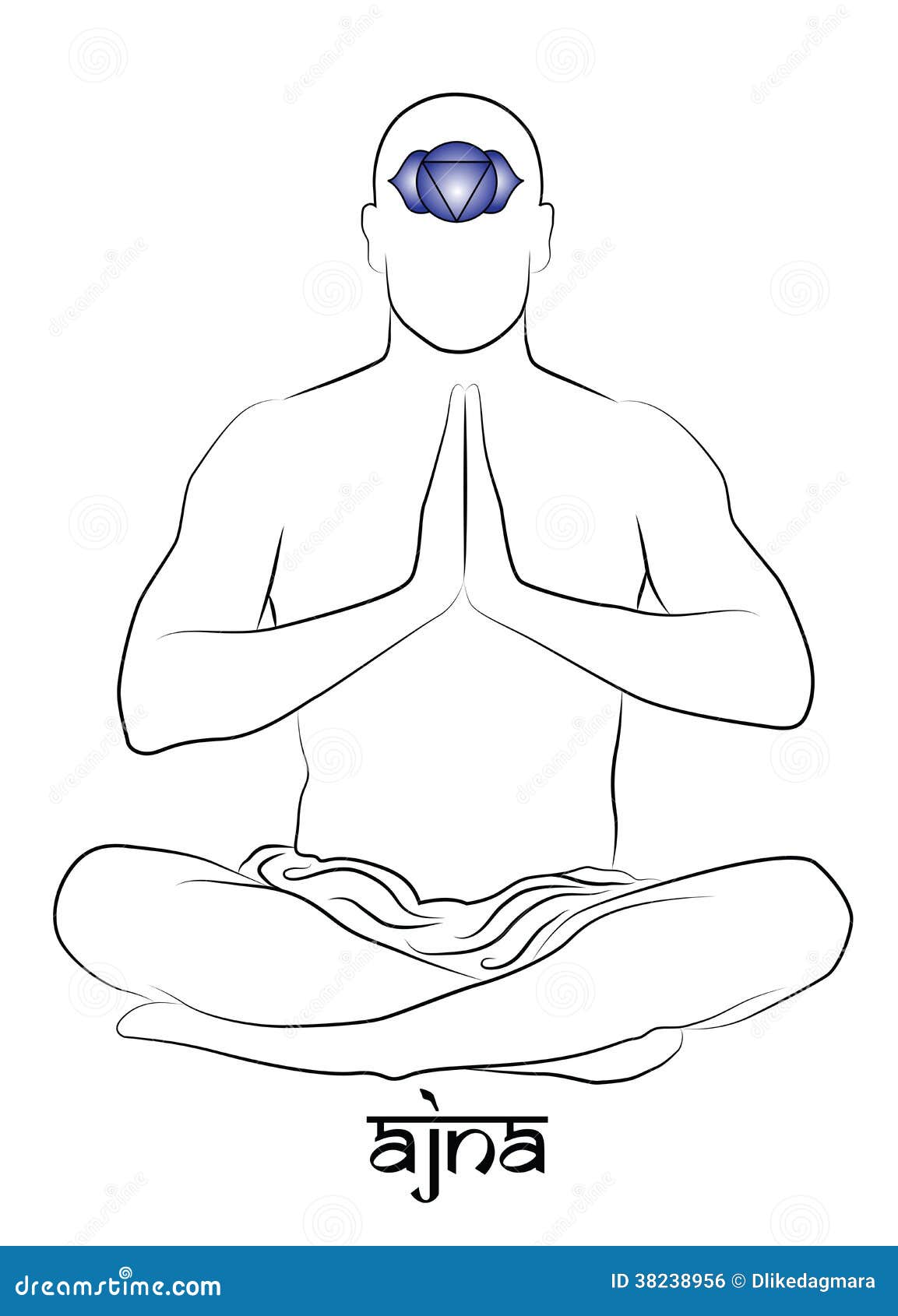 Ajna chakra representation stock illustration. Illustration of healthy ...