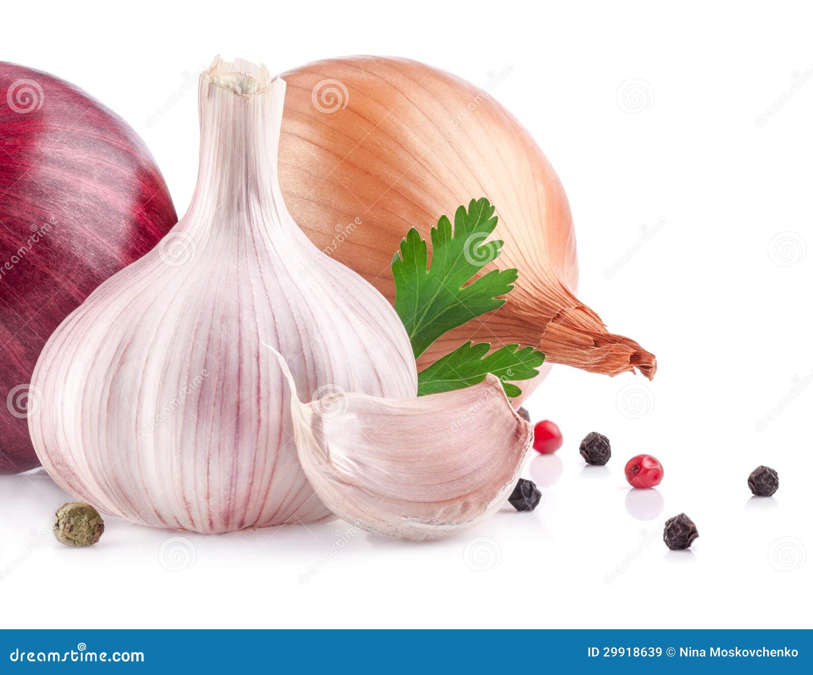 Ajo y cebolla imagen de archivo. Imagen de fondo, hierbas - 29918639