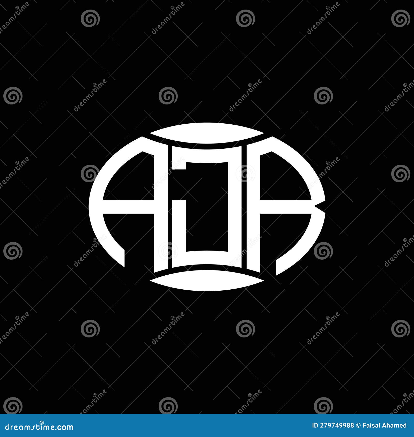AJR Abstract Monogram Circle Logo Design On Black Background. AJR ...