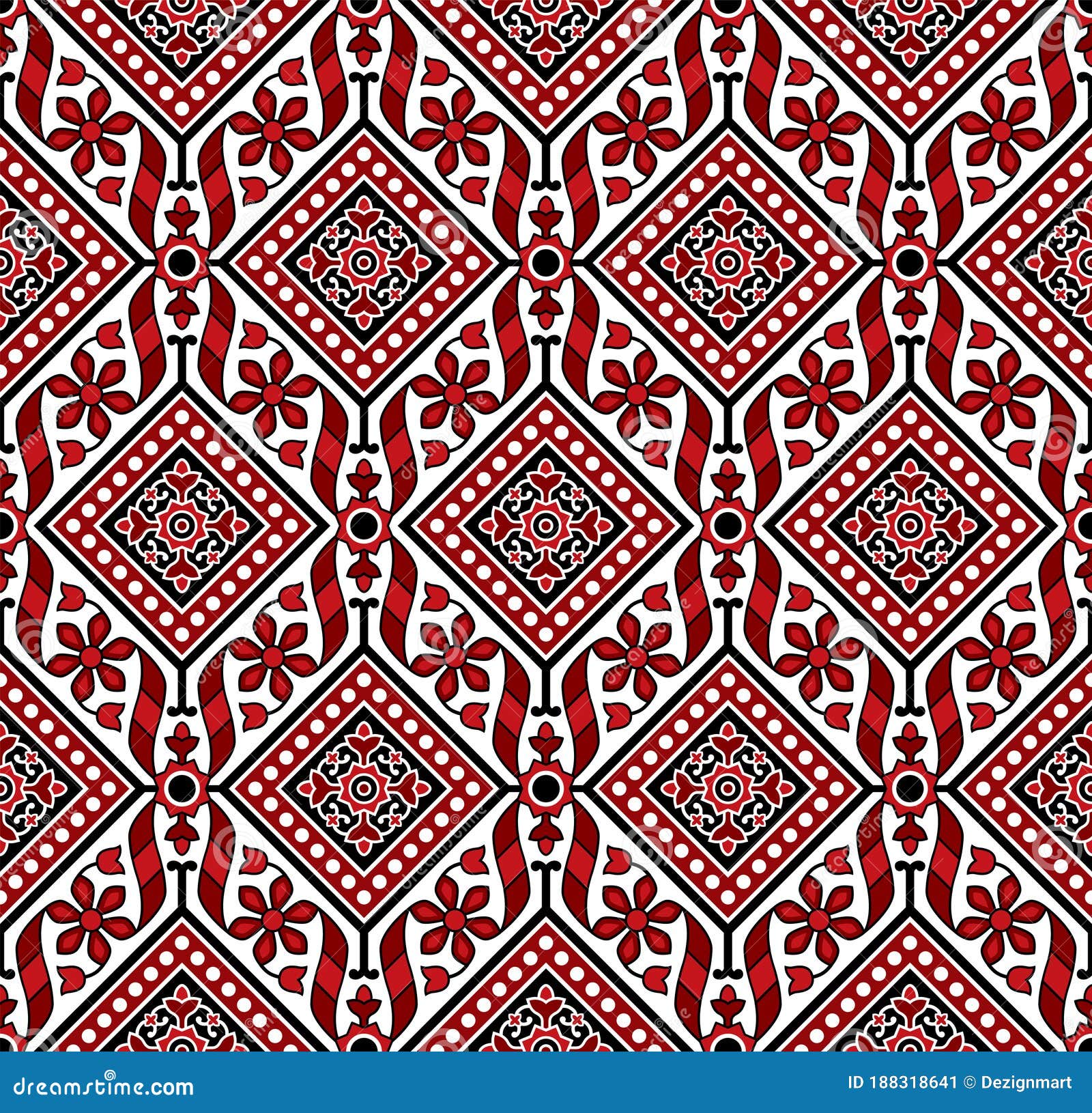 Sindhi Ajrak Pattern stock vector. Illustration of mohenjodaro - 188318641