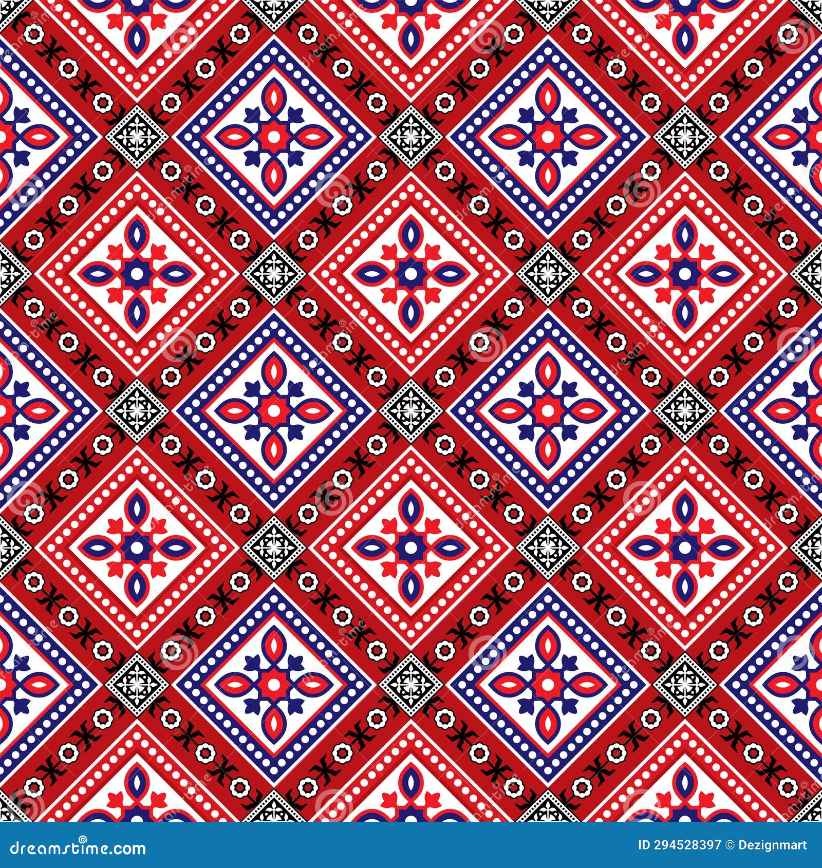 Ajrak Seamless Pattern, Tribal and Ethnic Background Stock Vector ...