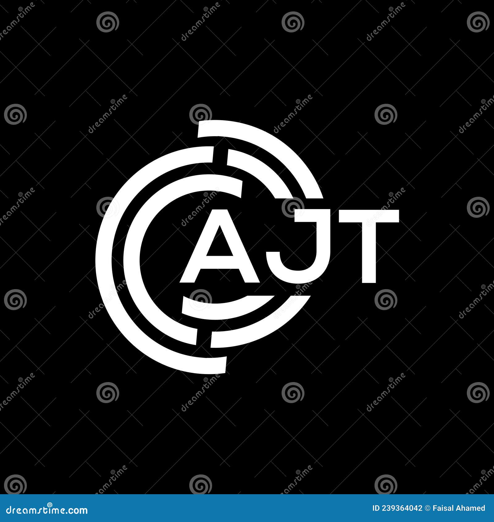 AJT Letter Logo Design On Black Background. AJT Creative Initials ...