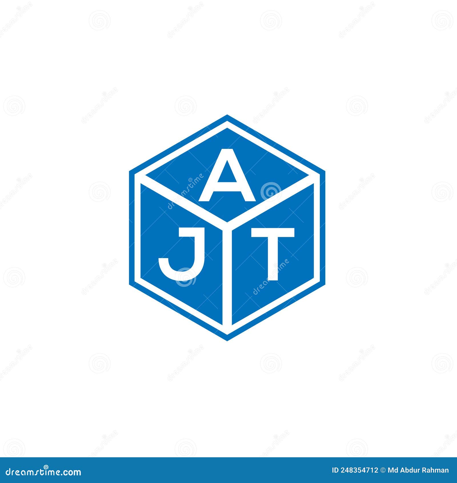 AJT Letter Logo Design on Black Background. AJT Creative Initials ...