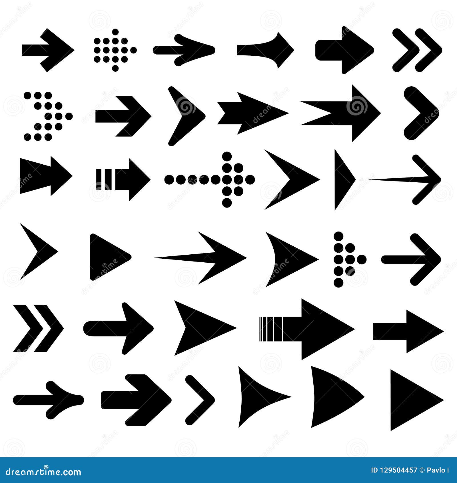 Ajuste O ícone Da Seta Sinal Preto Diferente Das Setas - Vetor ...