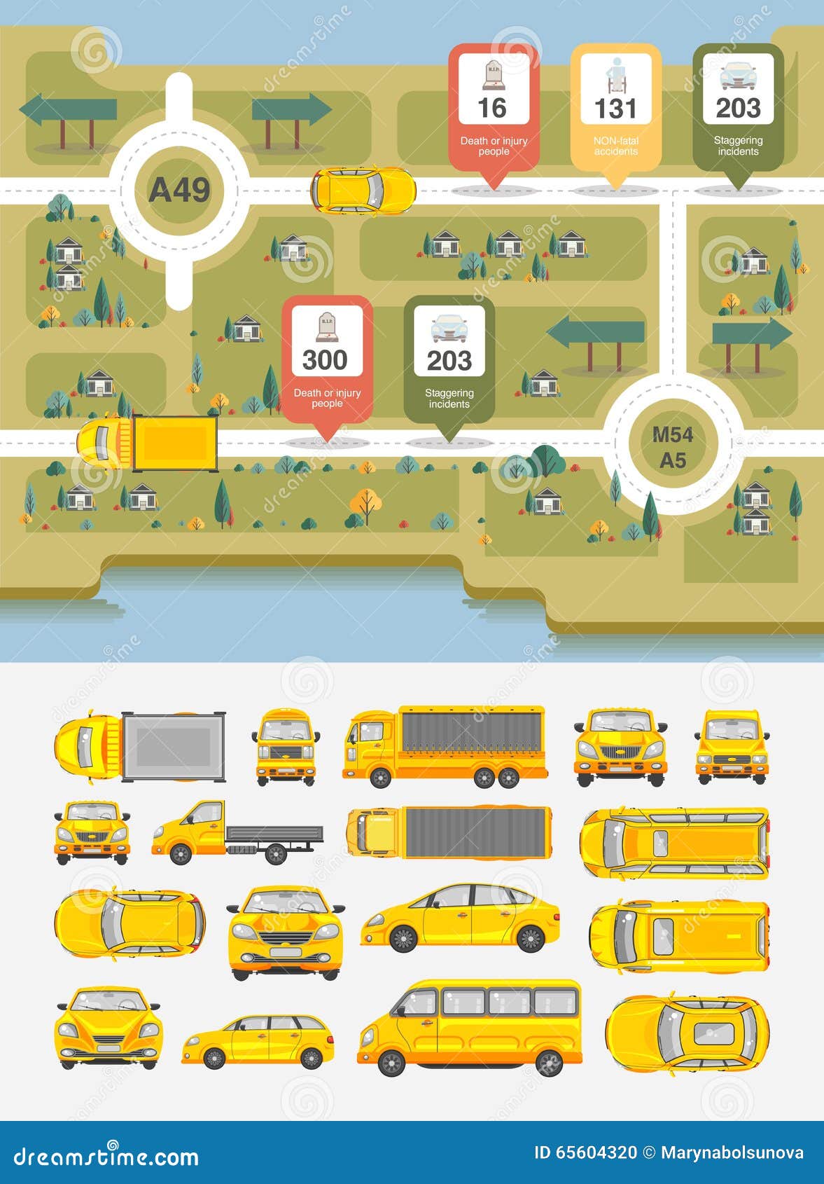 Ajuste O Mapa Dos Carros E Das Estradas Ilustração do Vetor ...