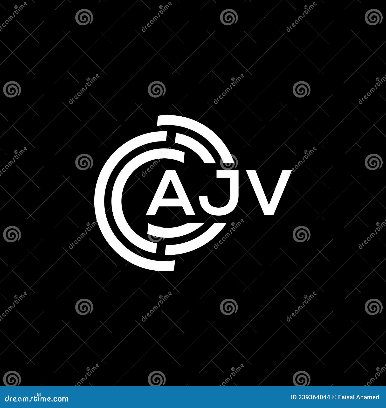 AJV Letter Logo Design on Black Background. AJV Creative Initials ...